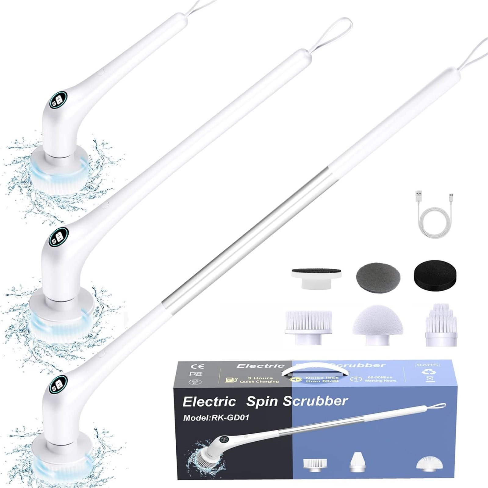 Byikun Cleaning Brush Portable 5 In One Powerful Rotating Cleaning ...