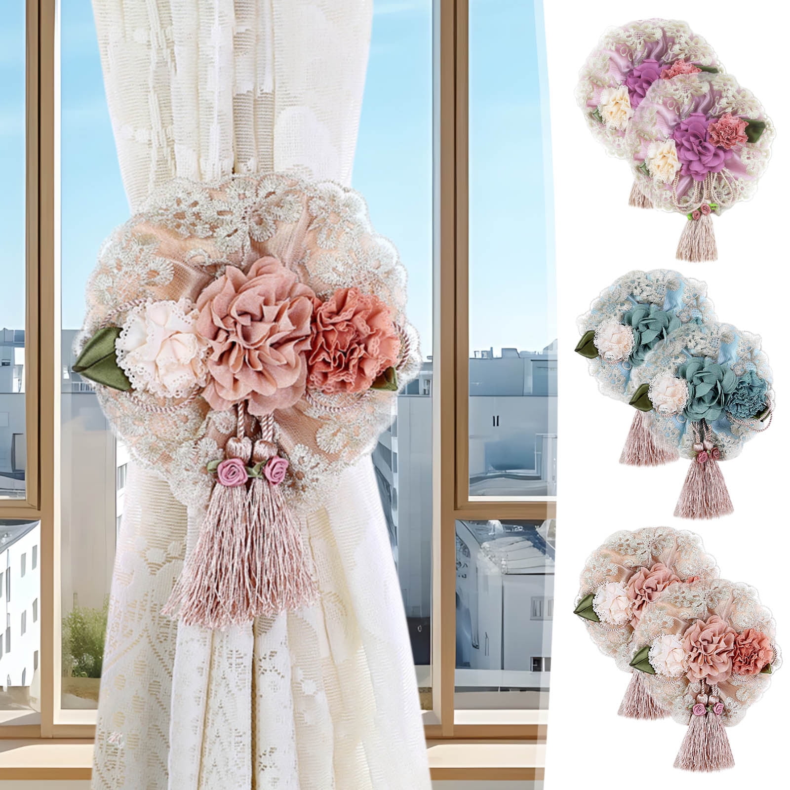 Byikun Curtain Tiebacks Living Room Curtain Buckle Storage Tiebacks ...