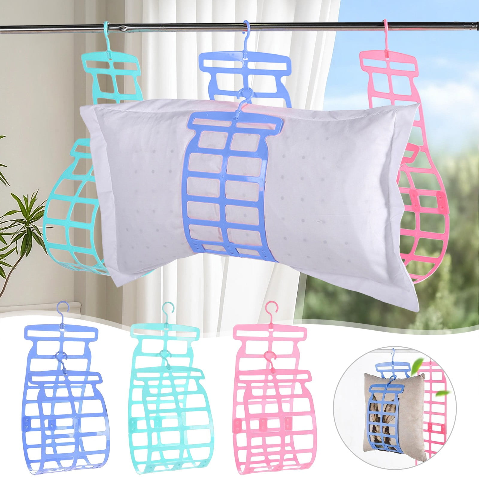 Byikun Drying Rack for Pillow, Hanging Heavy Duty Space Saving Drying ...