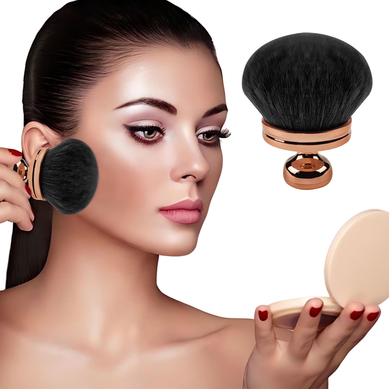 Byikun Extra-Large Makeup Brush – Soft Bristled Oval Brush for Self ...