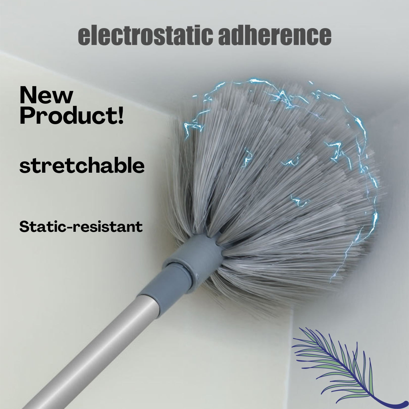 Byikun Extra Long Stainless Steel Telescopic Duster with Microfiber ...