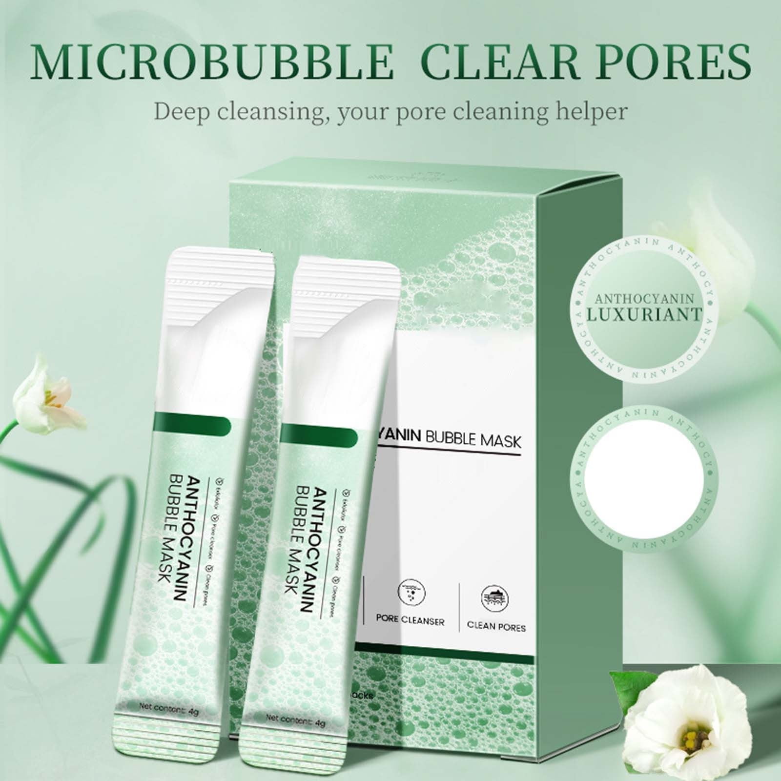 Byikun Facial Mask, Anthocyanin Bubble Cleanser, Skin Brightening ...