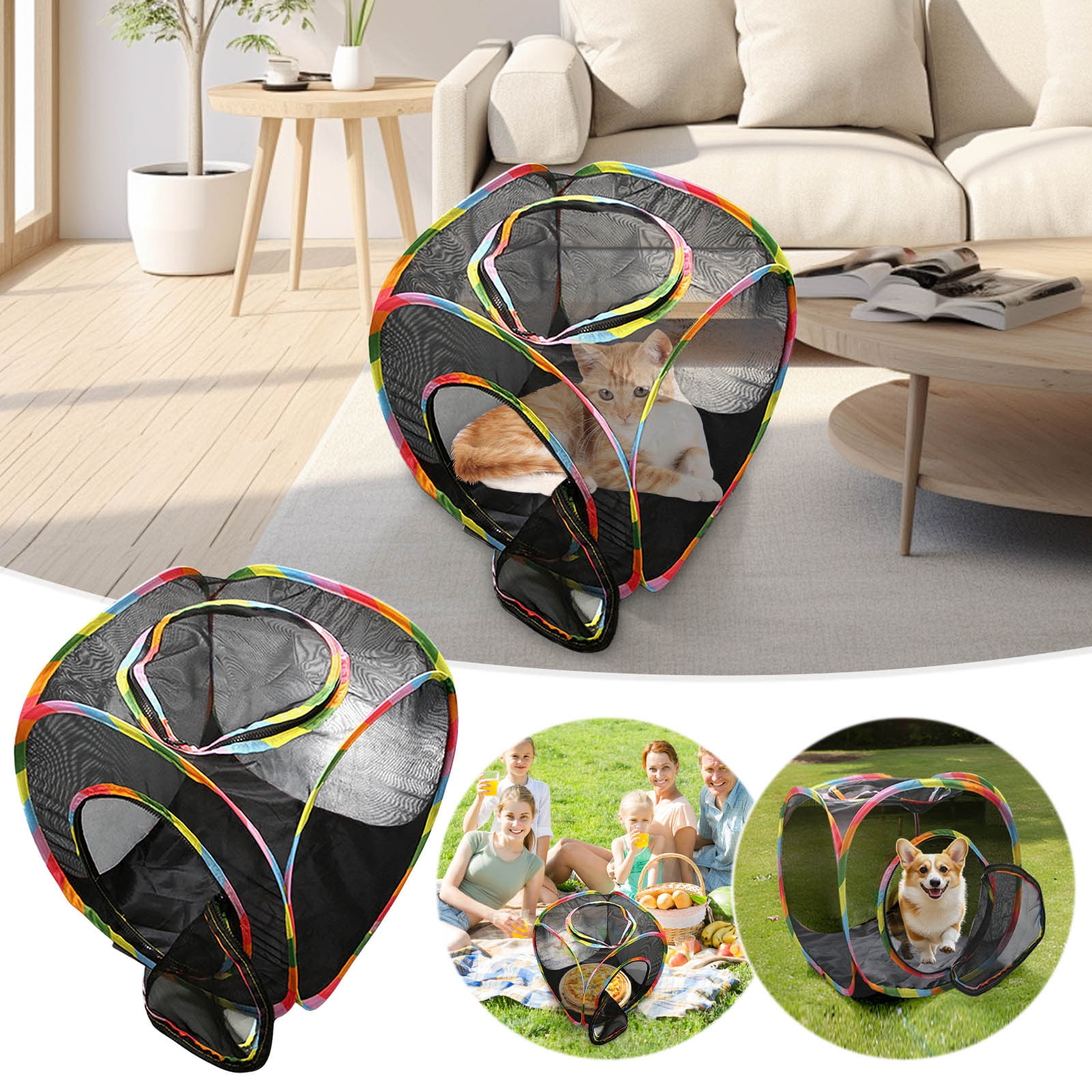 Byikun Foldable Mesh Pet Play Tent - Outdoor & Indoor Cat Playpen, ppy ...