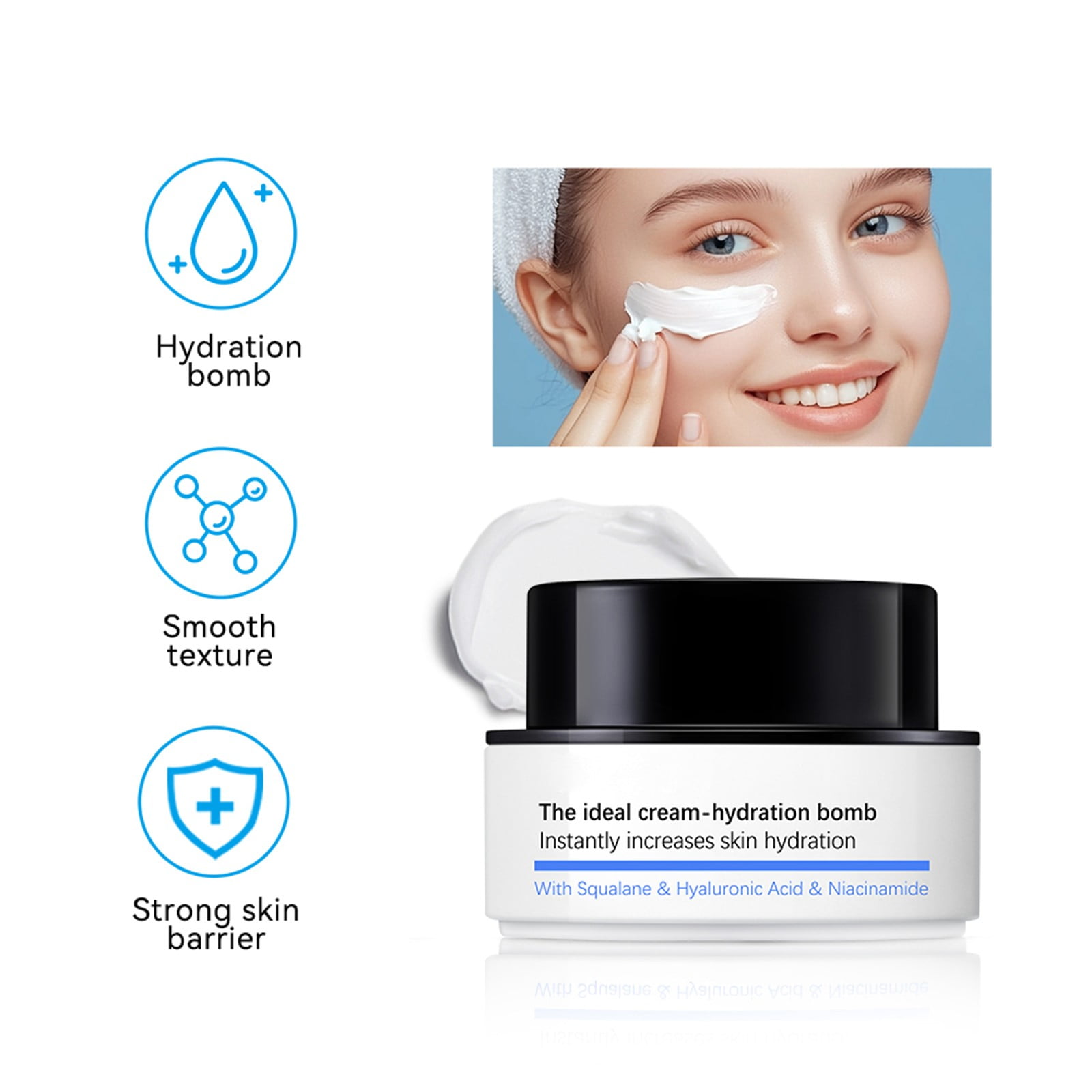 Byikun Hydrating Cream, Gentle Texture Moisturizing Lotion, Hyaluronic ...