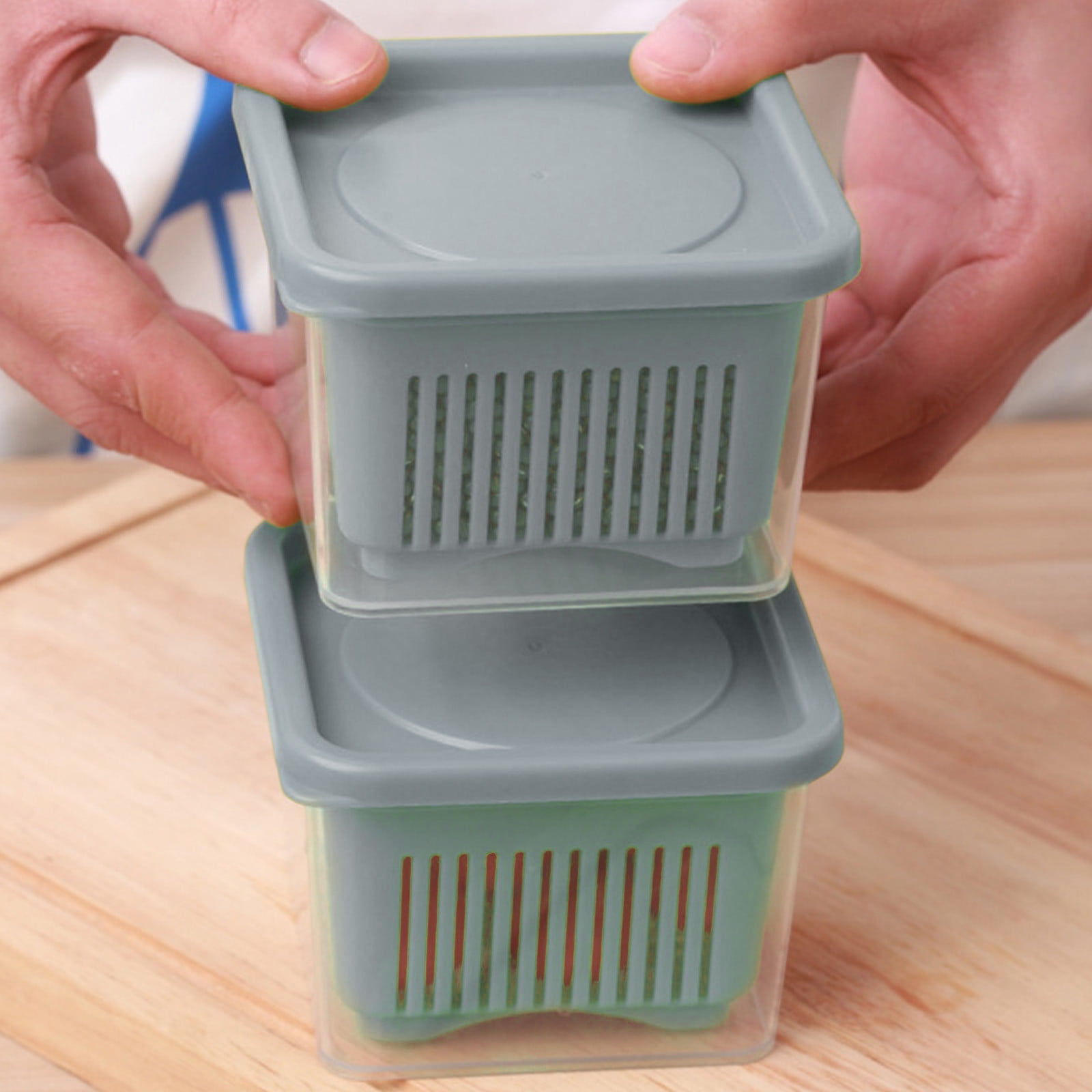 Byikun Kitchen Ginger And Garlic Storage Box Refrigerator Small ...