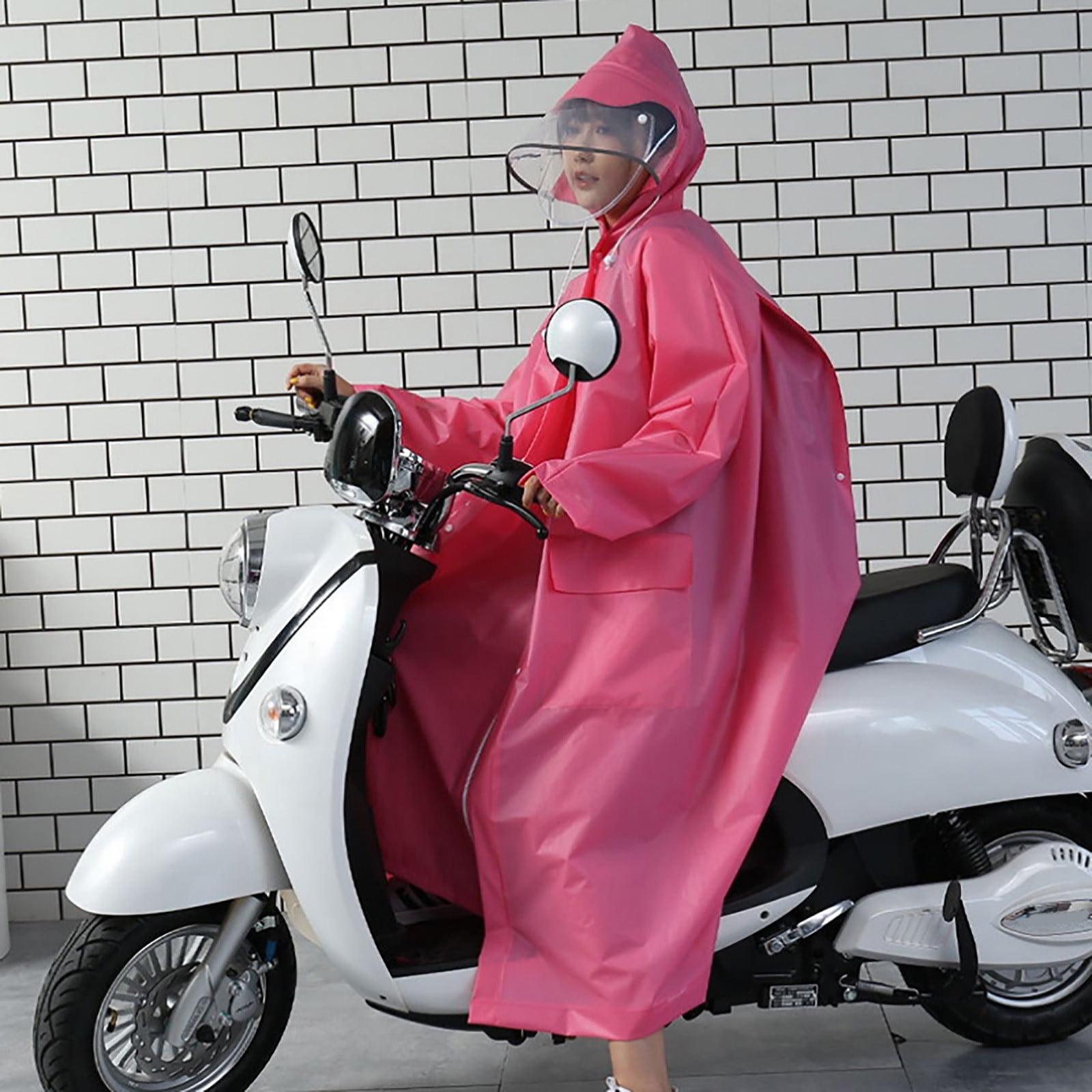 Byikun Long Transparent Men Women Hooded Jacket Rainproof Raincoat Rain ...