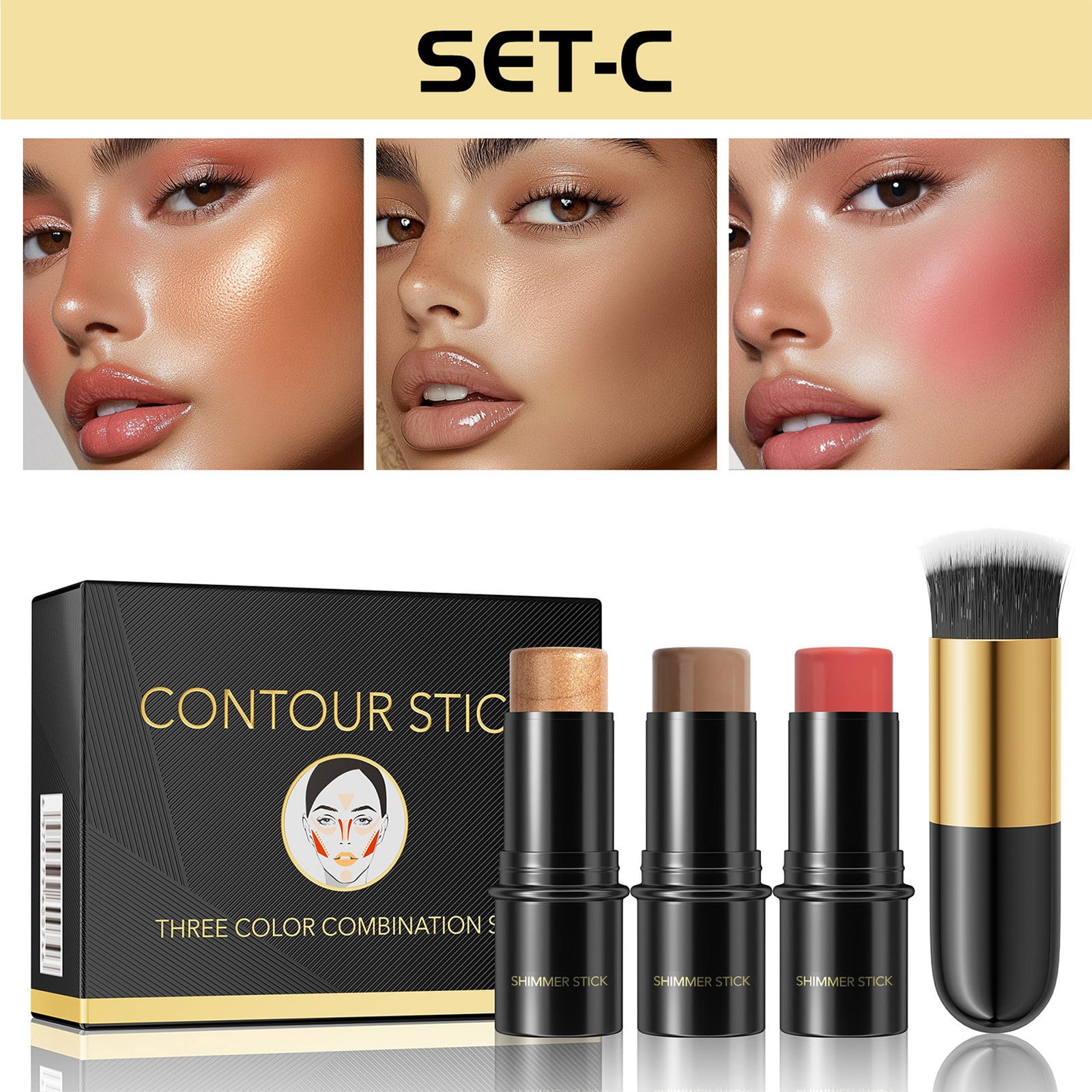 Byikun Makeup Stick, Precision Pen Blush Highlighter, Creamy Texture ...