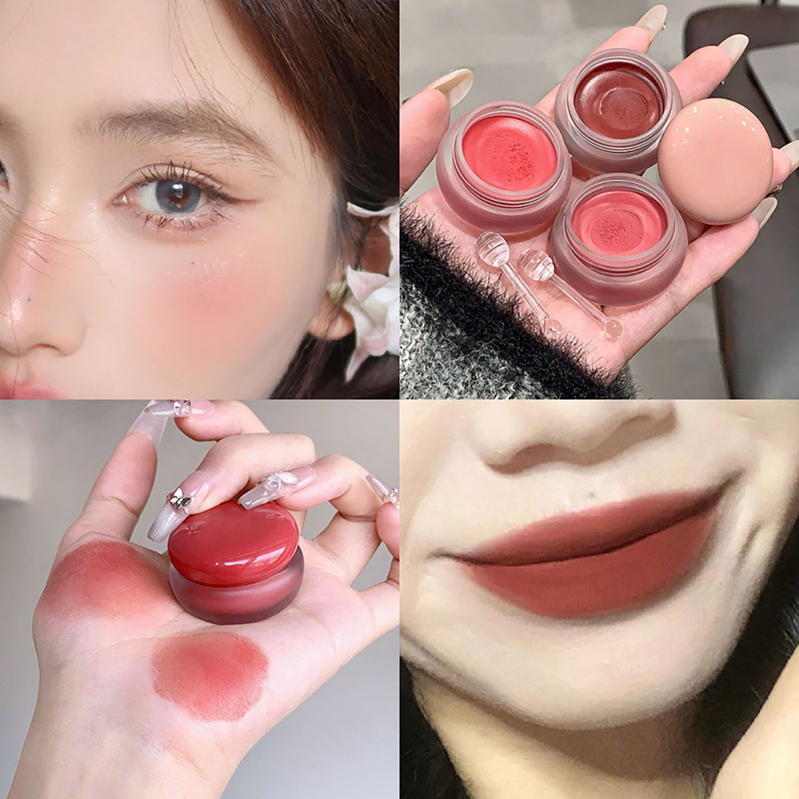 Byikun Matte Lipstick, even Finish Blush Pudding, Portable Makeup ...
