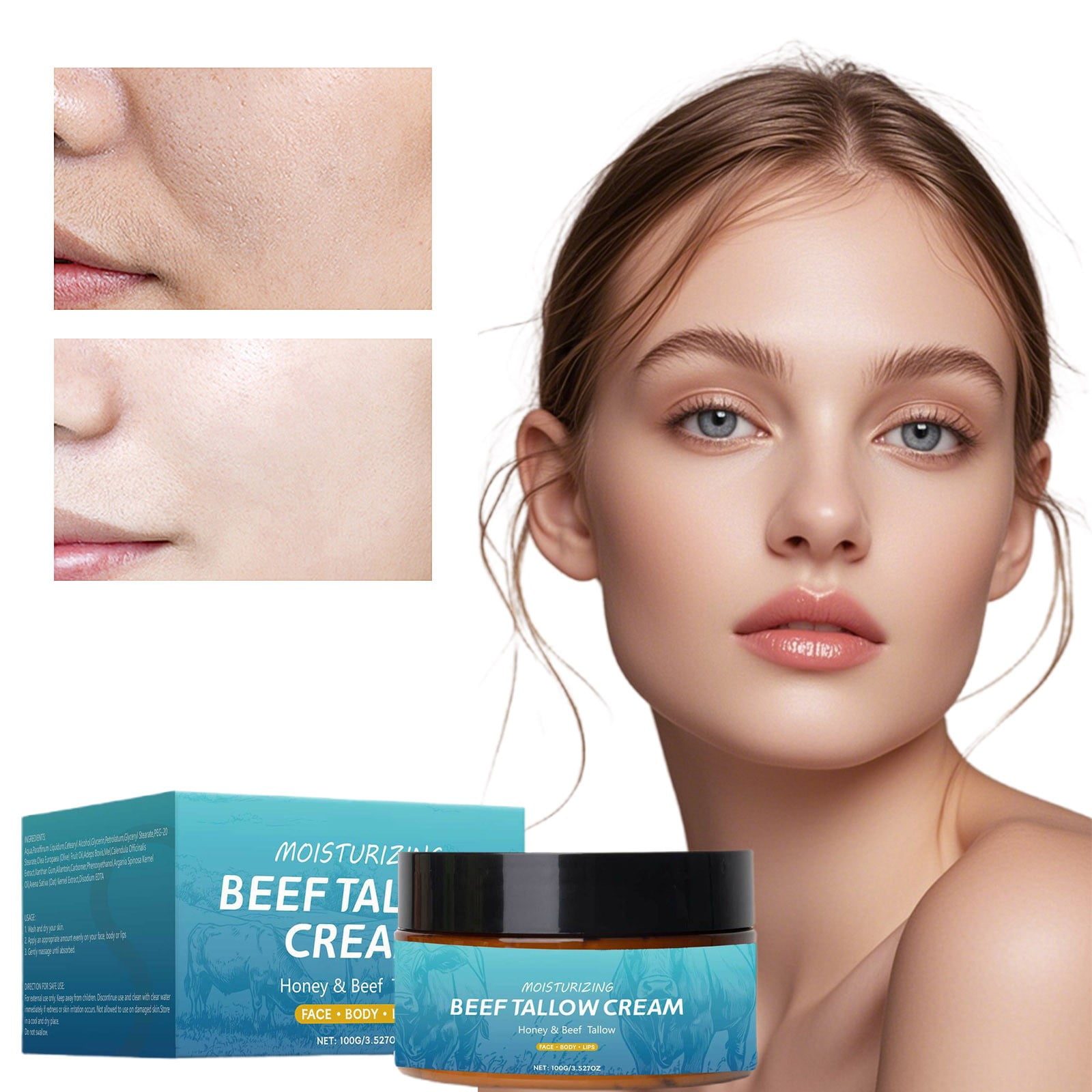 Byikun Moisturizing Cream, Hydrating Cow Tallow Balm, Soothing Skin ...