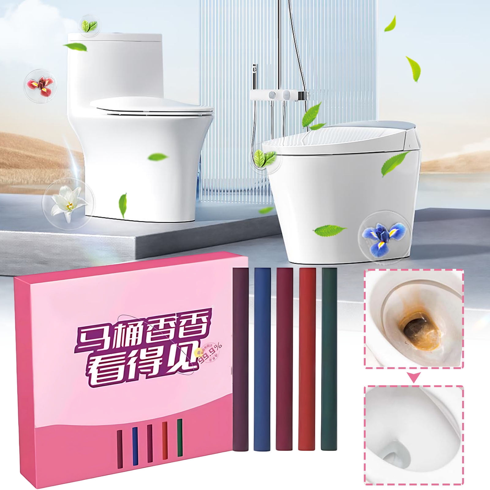 Byikun Multifunctional Deodorizing Toilet Cleaner Sticks Toilet Cleaner ...
