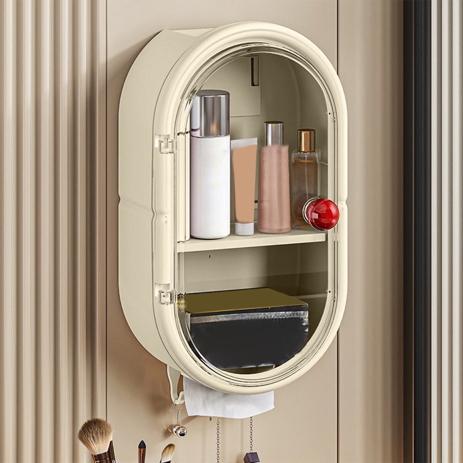 Byikun Multifunctional Wall-Mounted Storage Rack with Magnetic Door ...