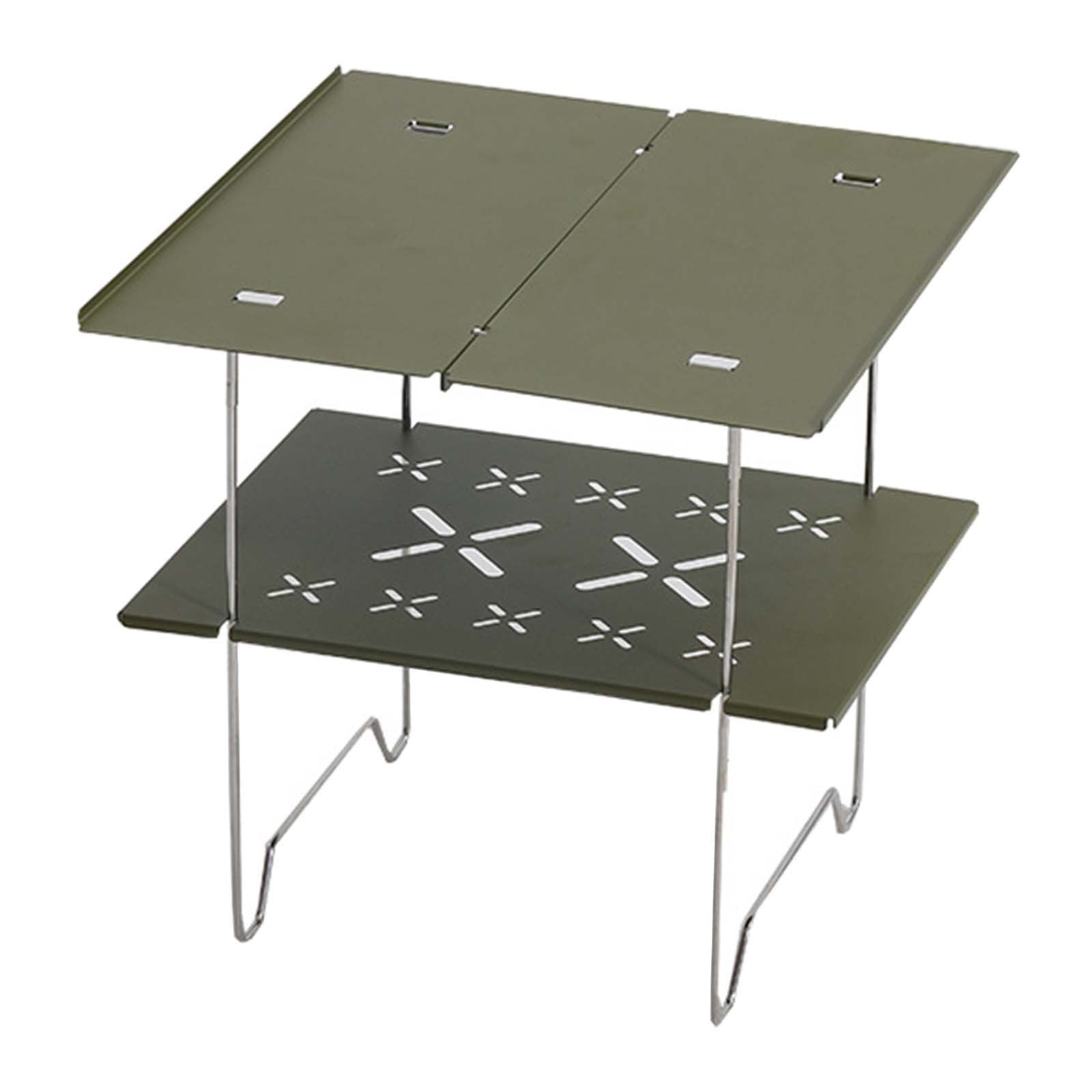 Byikun Outdoor Double-layer Aluminum Table Camping Picnic Portable ...