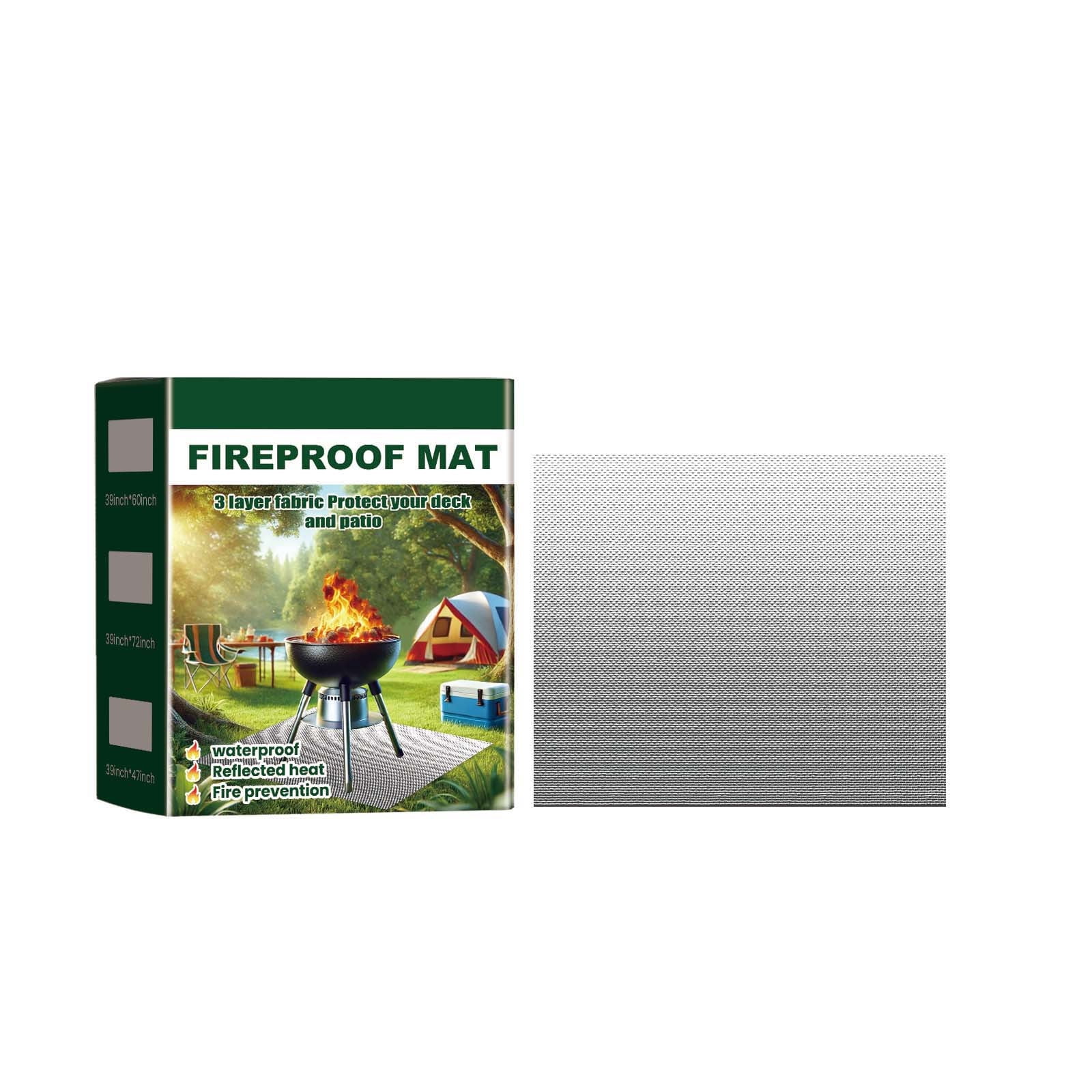 Yuanzi Portable BBQ Fire Mat, Fire Retardant Protective Mat, Heat ...