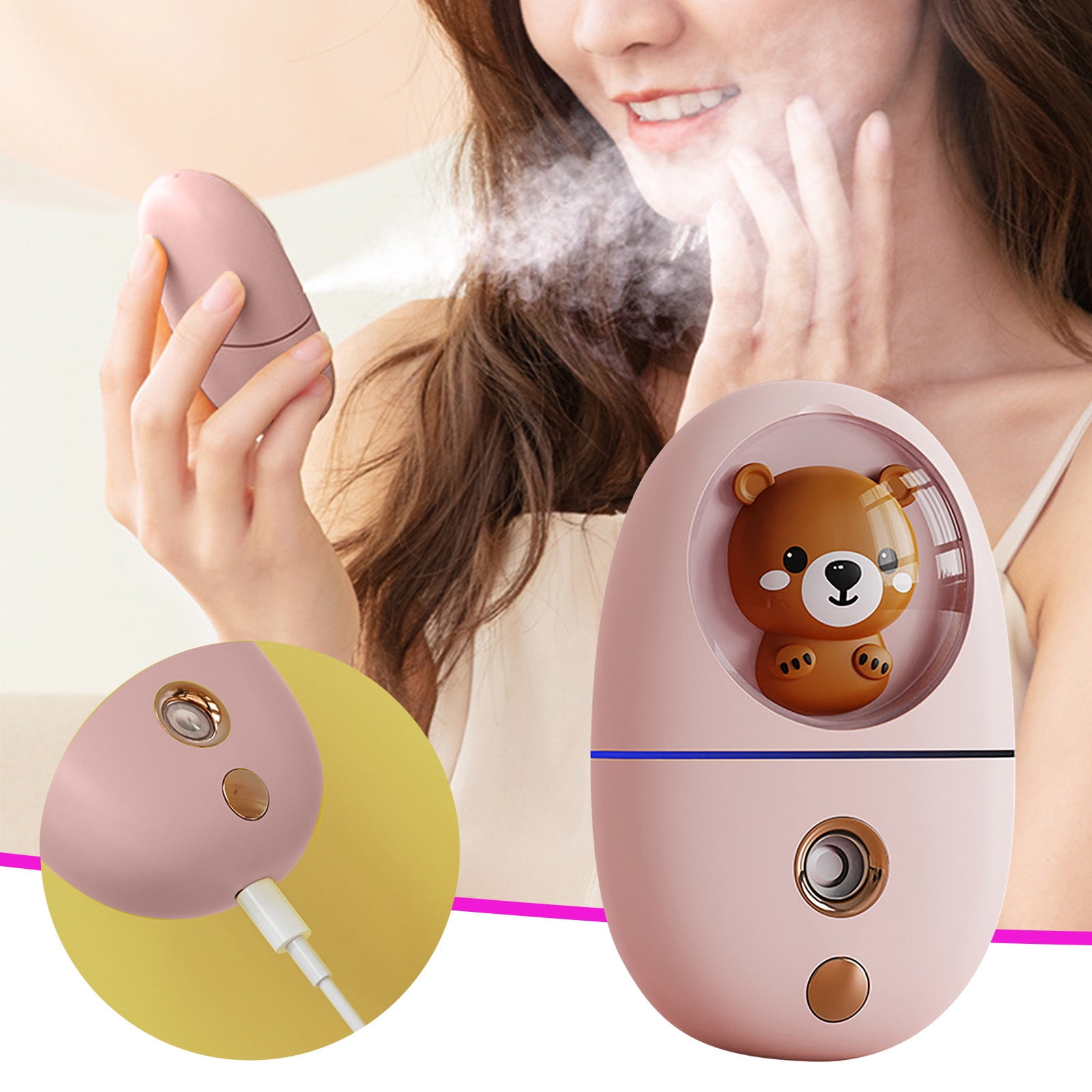 Cyber_Monday Deals! Byikun Portable Handheld USB Humidifier with Face ...