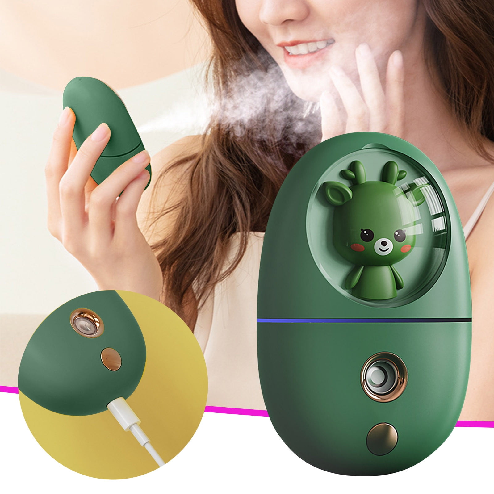 Cyber_Monday Deals! Byikun Portable Handheld USB Humidifier with Face ...