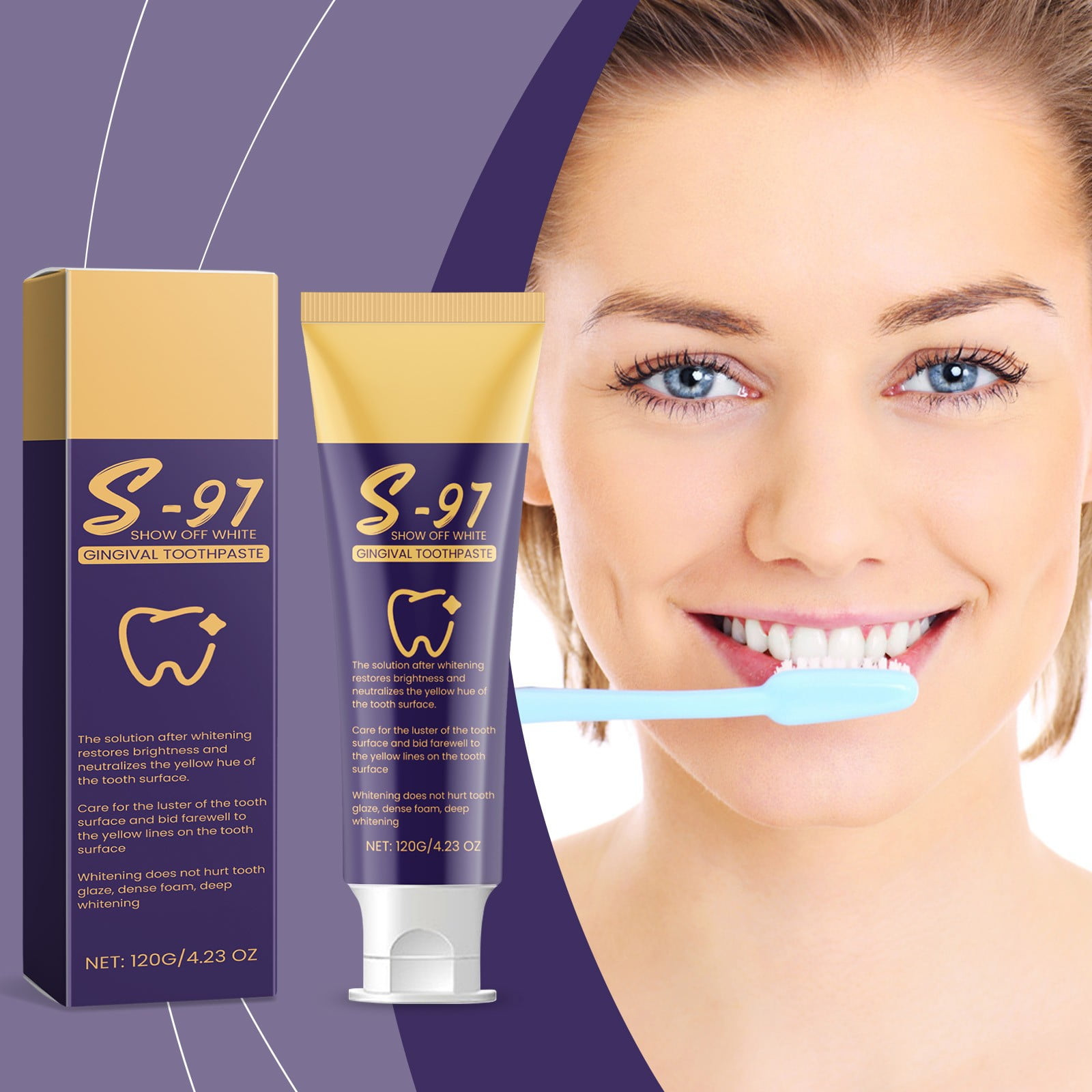 Byikun Purple Toothpaste, Advanced LIGHTENING Mint Gel, Gentle Cleaning ...