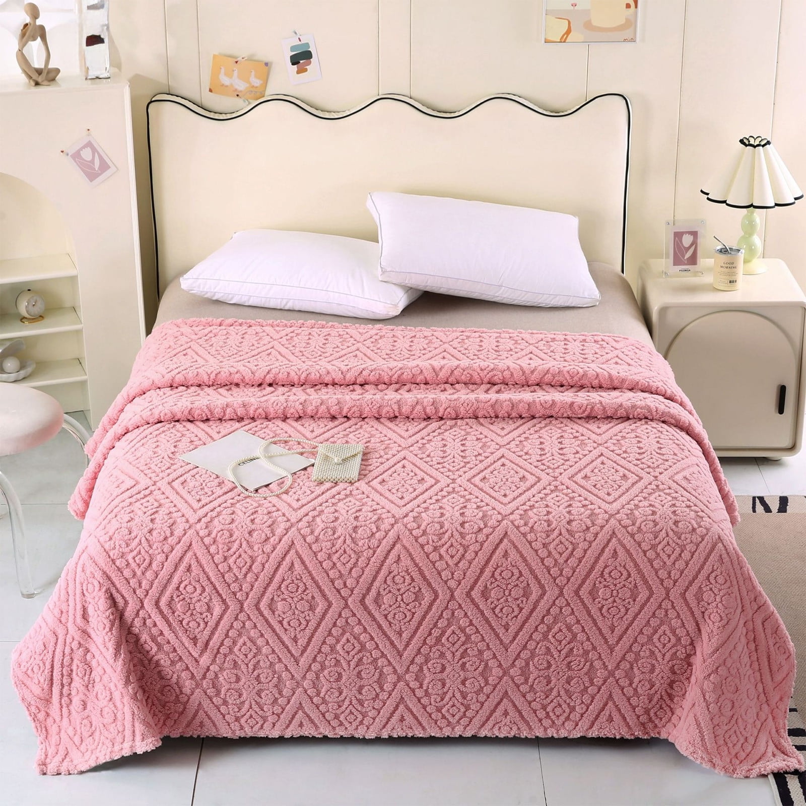 Byikun Reversible Taffeta Blanket Thickened Soft Velvet Throw 200X230Cm ...