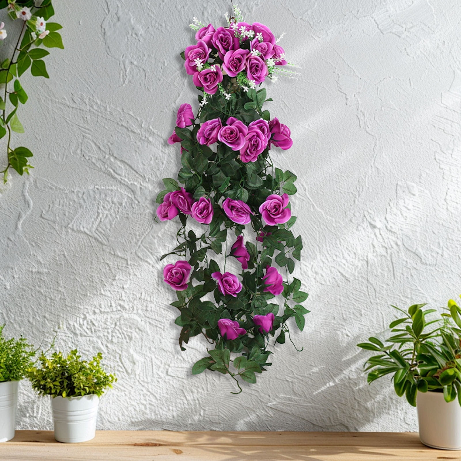 Yuanzi Rose Hanging Flowers, Artificial Silk Rose Plant, Faux Orchid ...