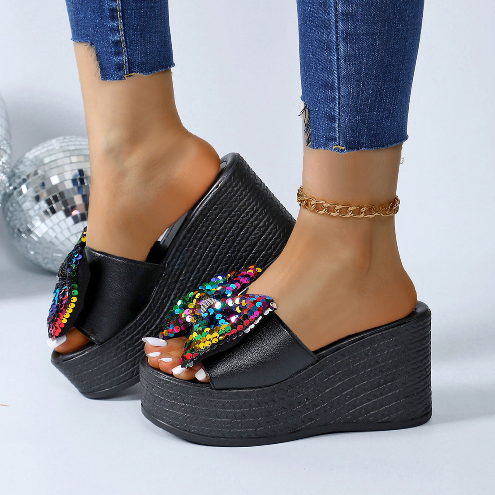 Byikun Sandals for Women Comfort Medium Thick Wedge Sandals for Women ...
