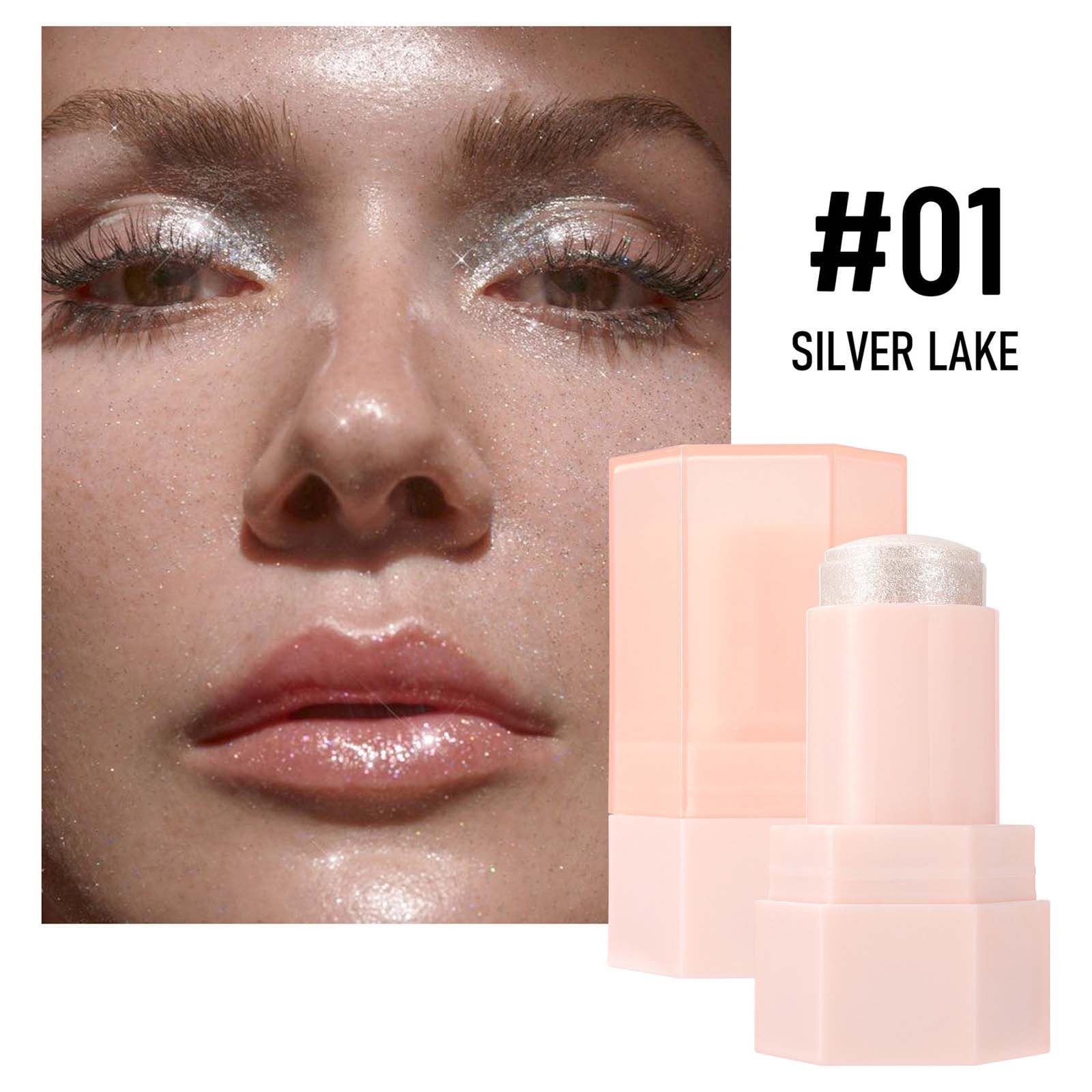 Byikun Shimmer Stick, Jelly Highlighter emit Pen, Long-Lasting Face Cream Stick, Automatic ...