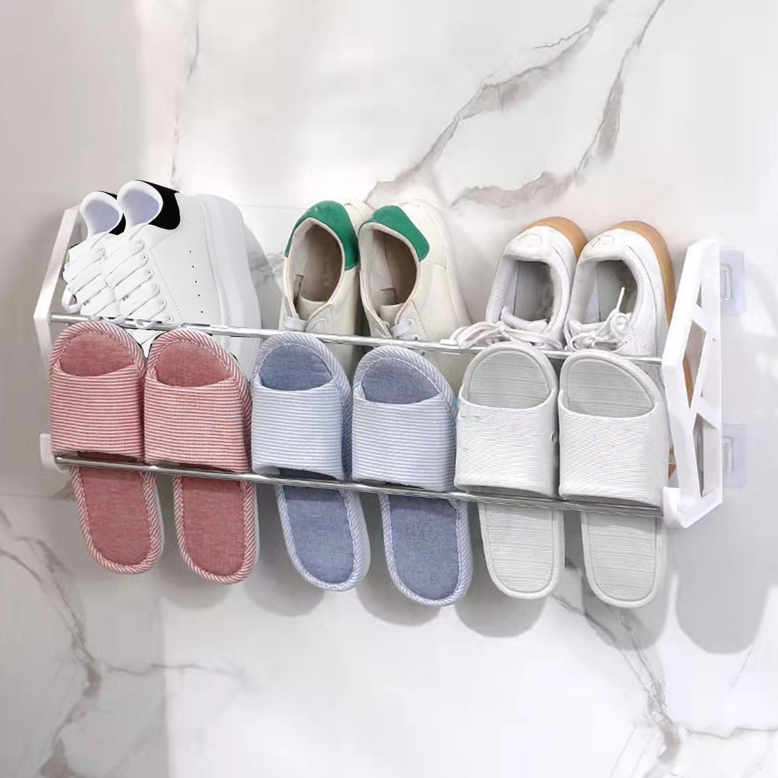 Byikun Shoe Organizer Bathroom Non Perforated Slipper Shoe Cabinet ...