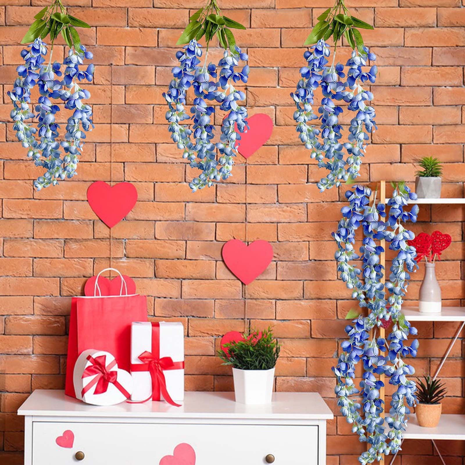 Byikun Simulation Flowers Wall Hanging Valentine'S Day Plant Home ...