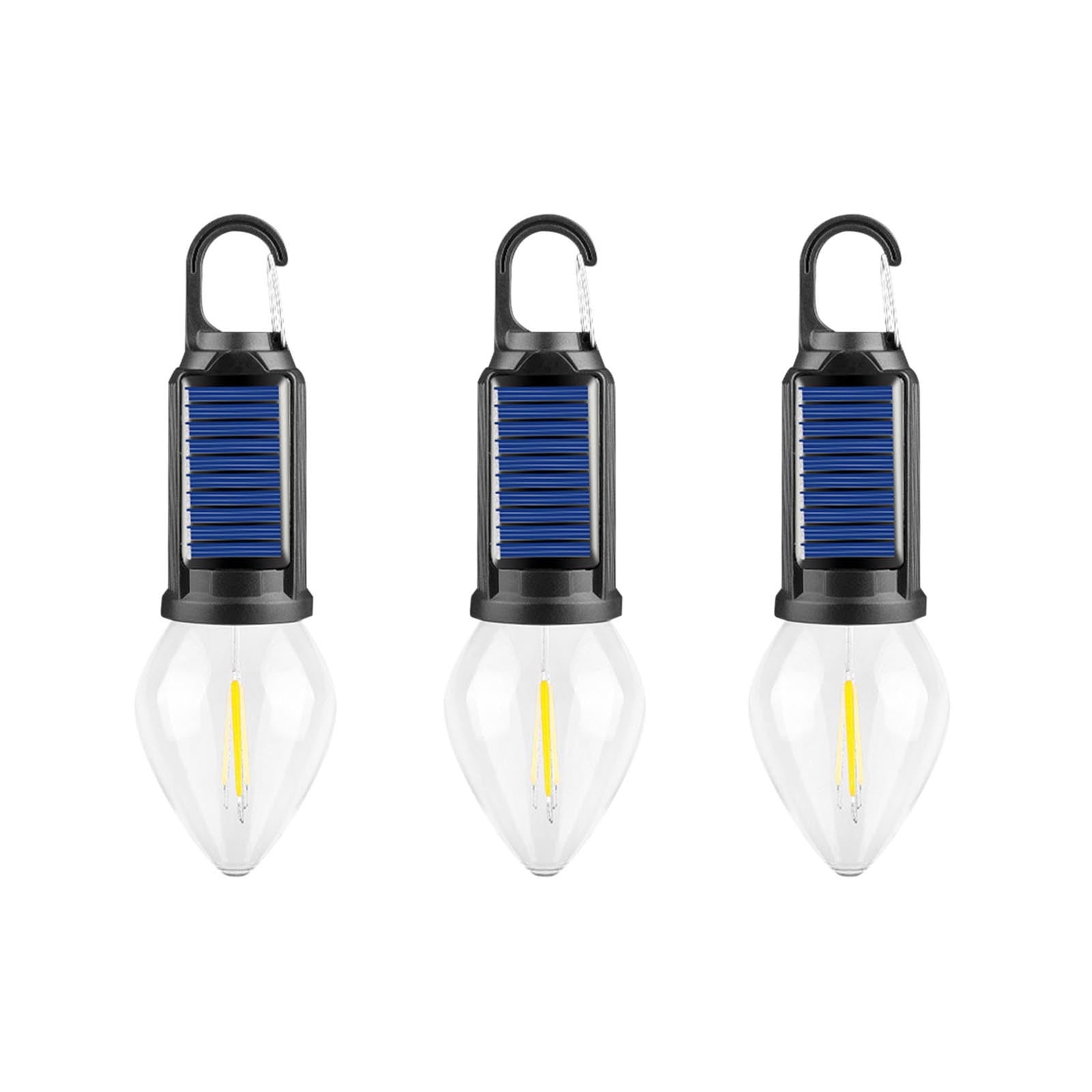 Byikun Solar Outdoor Warm Light Bulb Type Lighting Rechargeable Camping ...