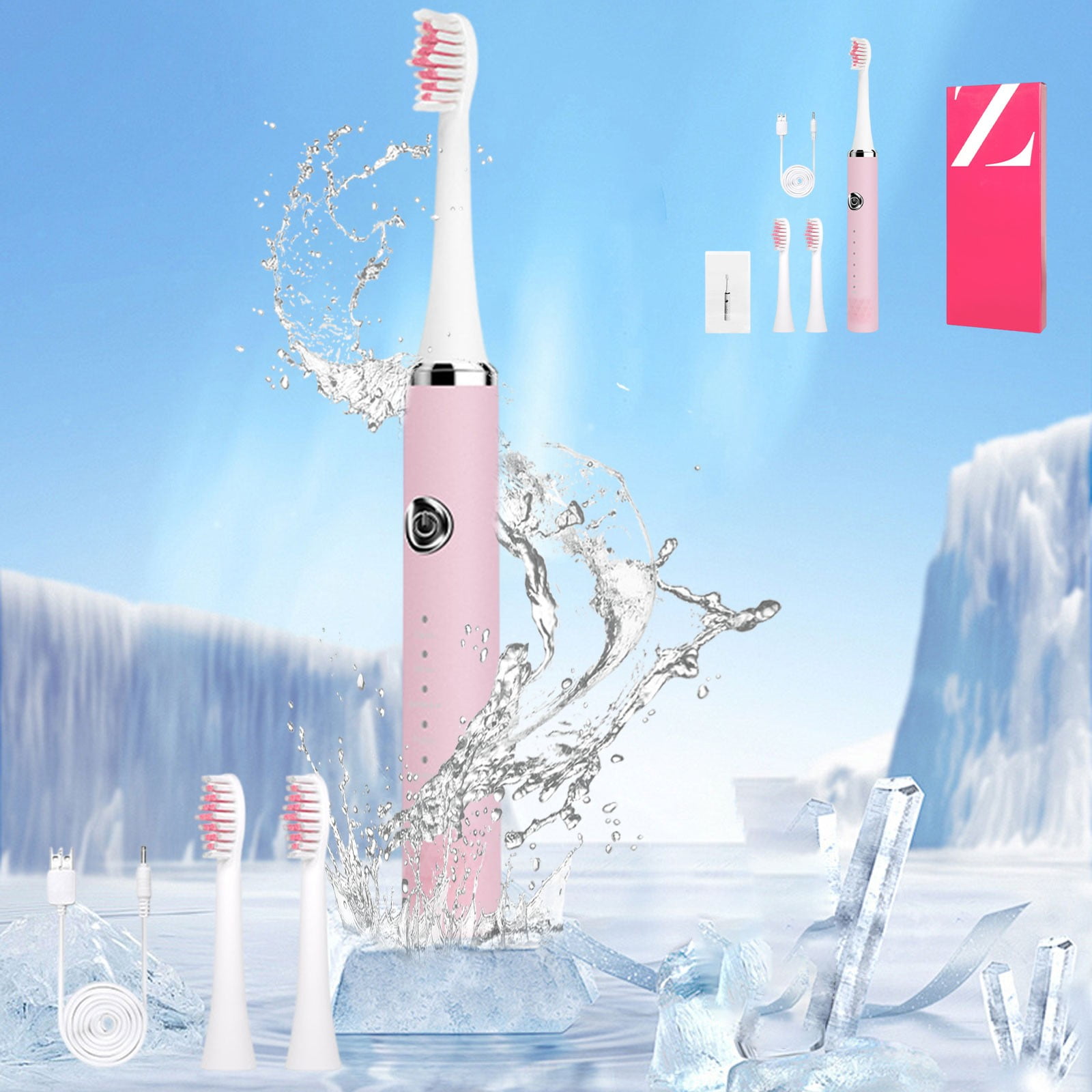 Byikun Sound Wave Electric Toothbrush Couple's USB Charging Soft Hair ...