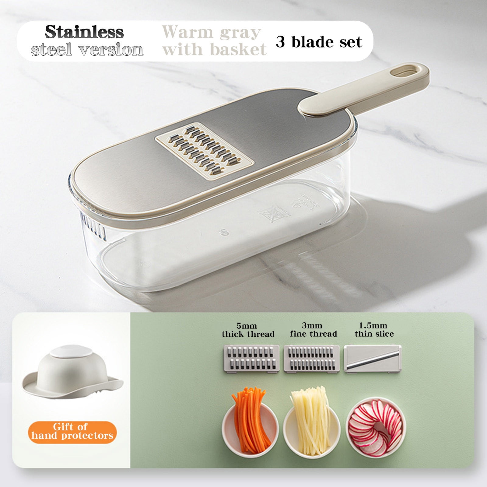 Byikun Stainless Steel Shredder, Versatile Kitchen Tool Potato Planer ...