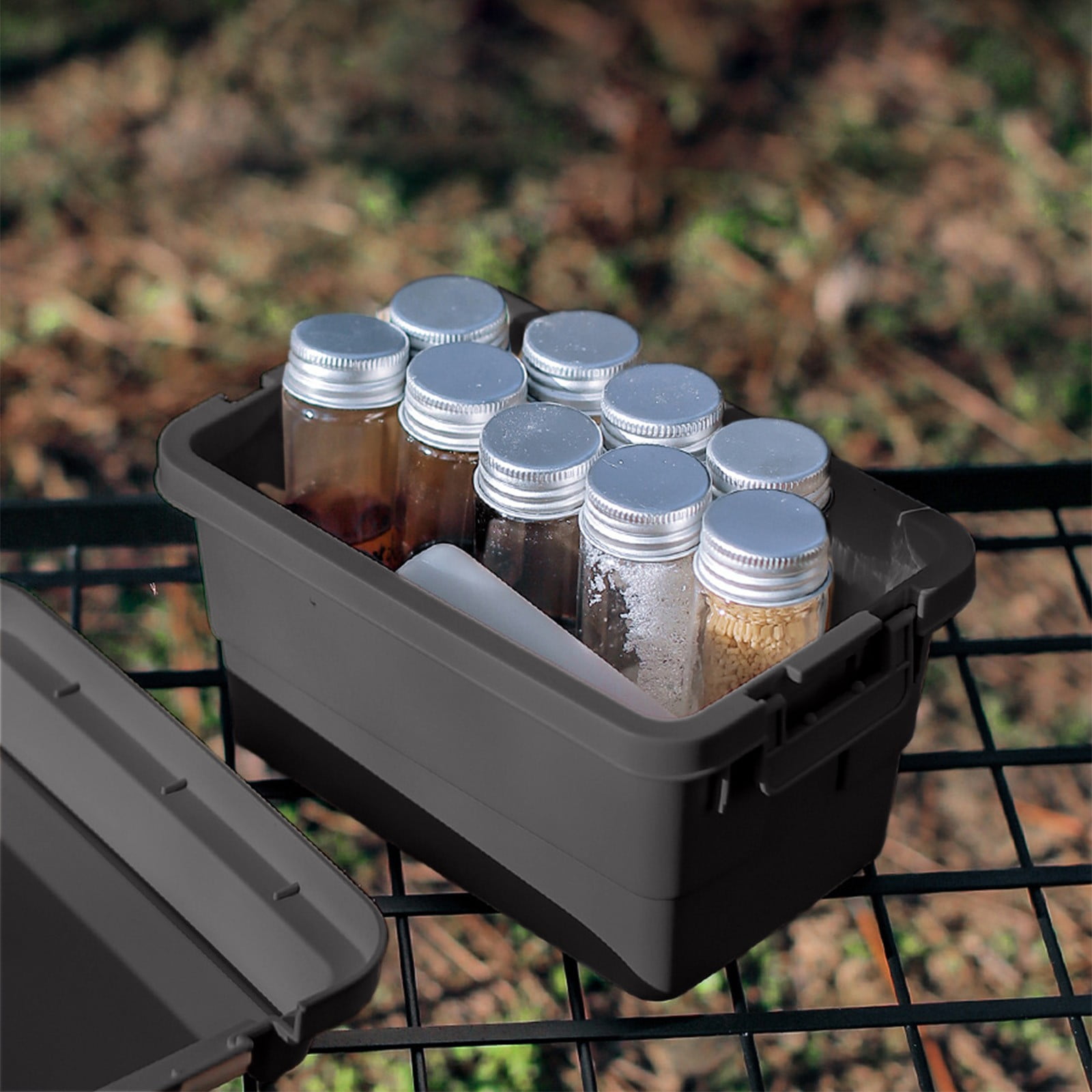 Byikun Storage Box Protable Camping Spice kit with 6 spice Jar ...