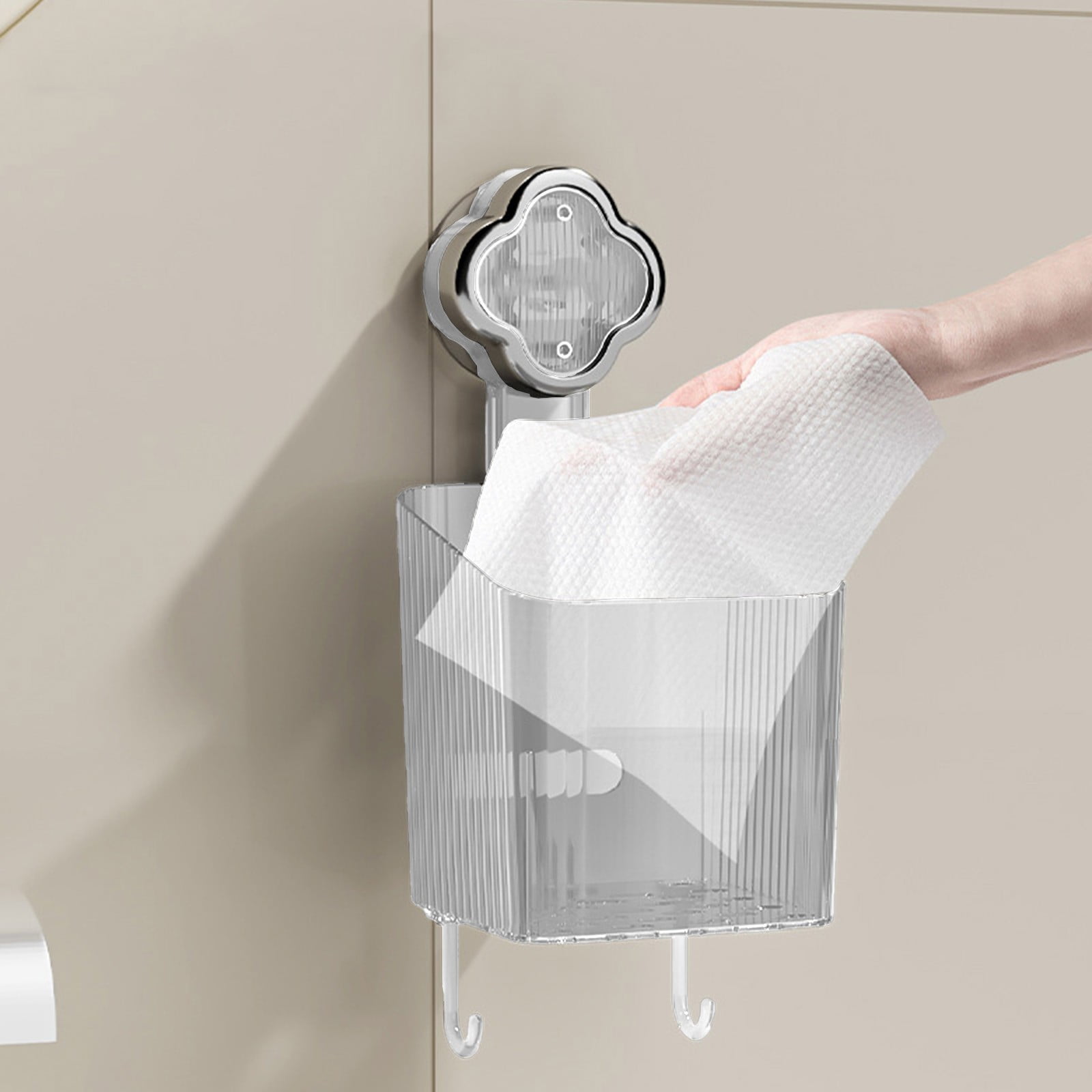 Yuanzi Suction Cup Rack, Transparent Storage Shelf, Non-Perforated Wall ...