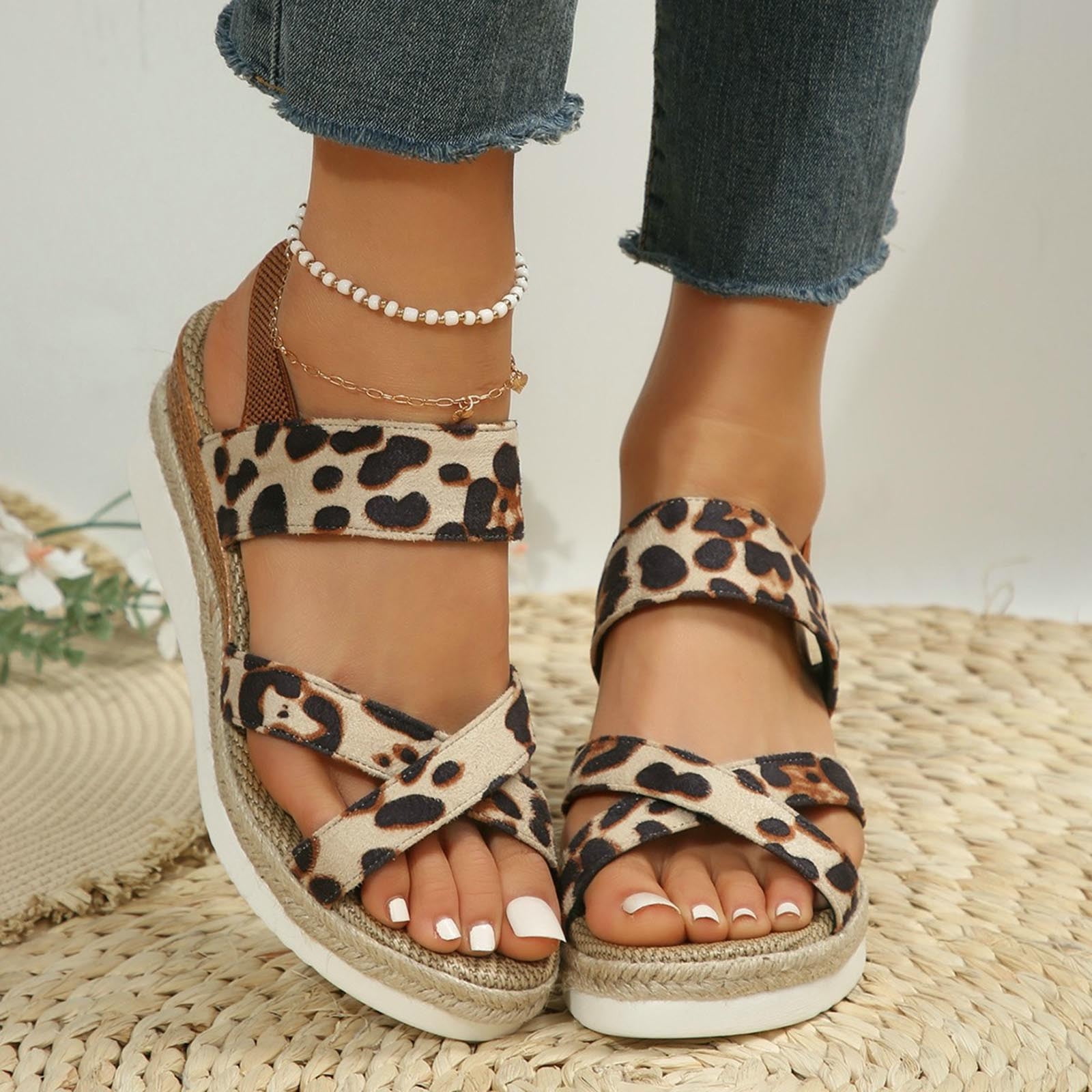 Byikun Summer Shoes for Women Wedge Sandals Narrow Wedge Orthopedic ...