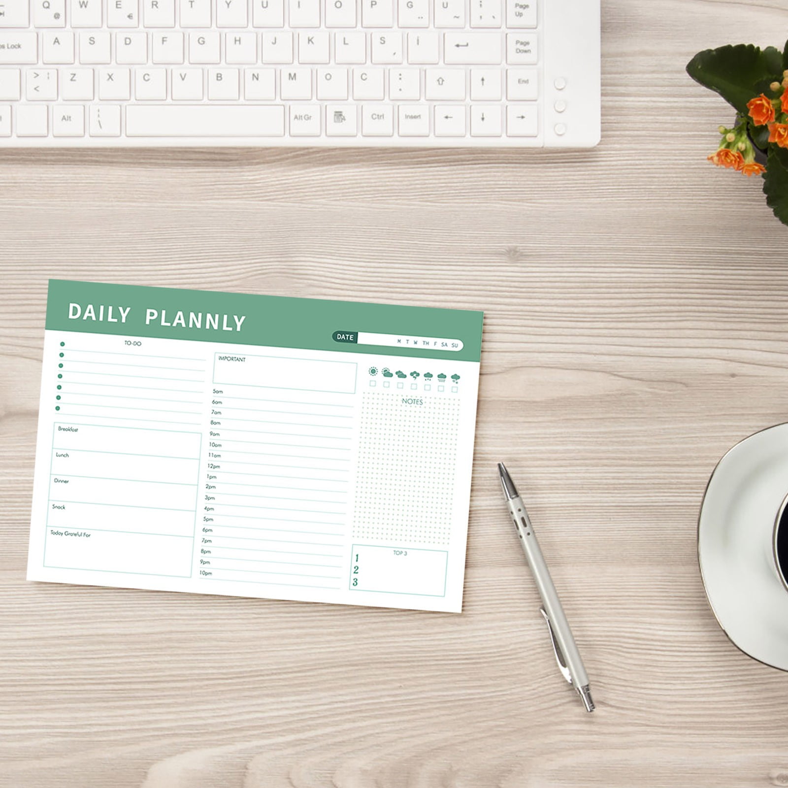 Yuanzi Tearable Memo Pad, A5 Daily Planner Notebook, sturdy Schedule ...