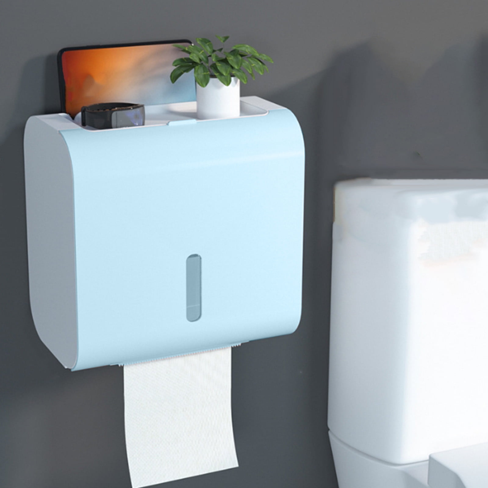 Yuanzi Toilet Paper Box, Wall-Mounted Tissue Storage, No Drill ...