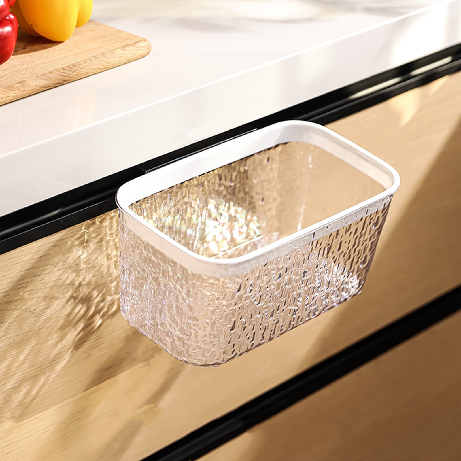Byikun Transparent Kitchen Waste Bin With Pressure Ring Hanging ...