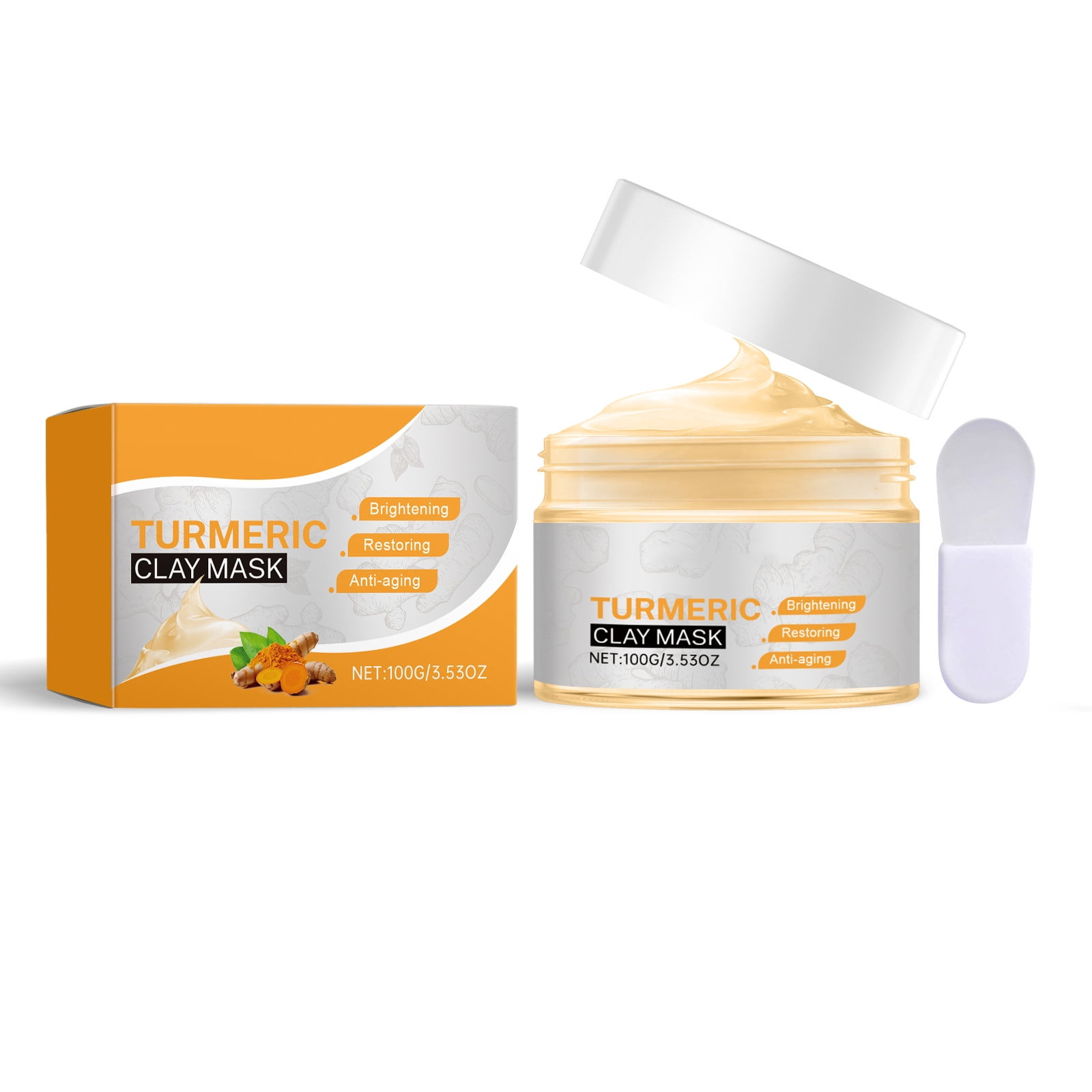 Byikun Turmeric Mask, Hydrating Facial Cream, Oil-Free Mud Mask, fleck ...