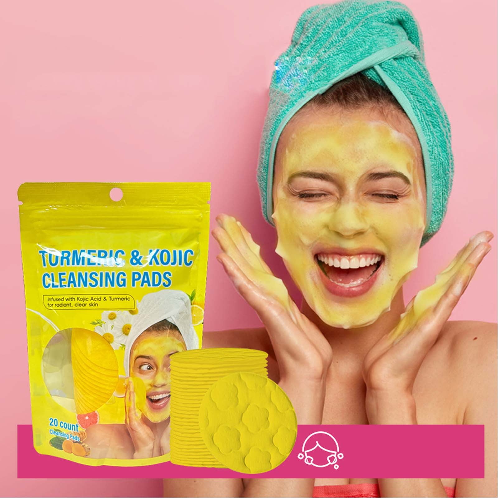 Byikun Turmeric Pads, mild cleaning Face Wipes, Brightening Kojic sour ...