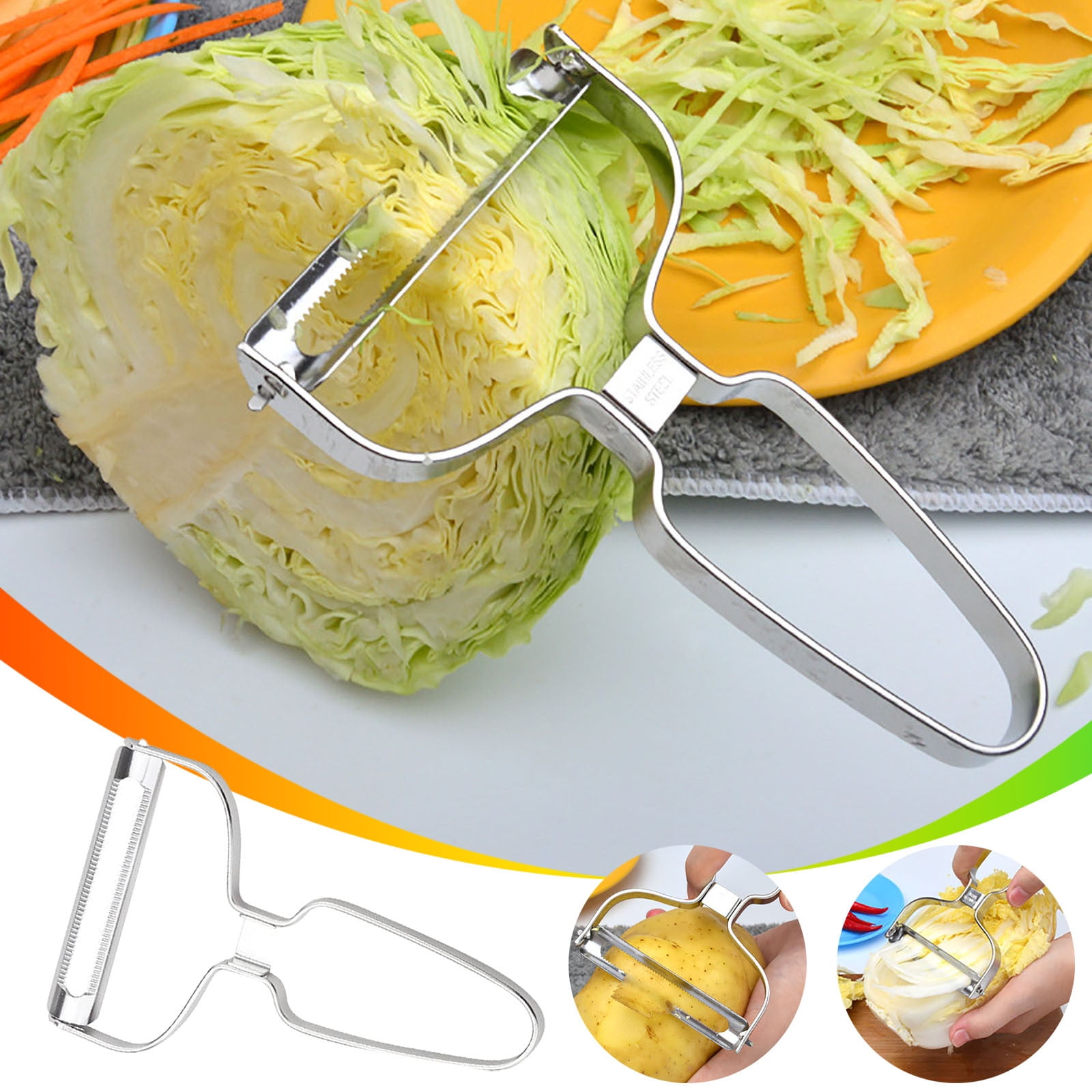 Byikun Vegetable Cutter, Multi-Functional Kitchen Gadget, Stainless ...