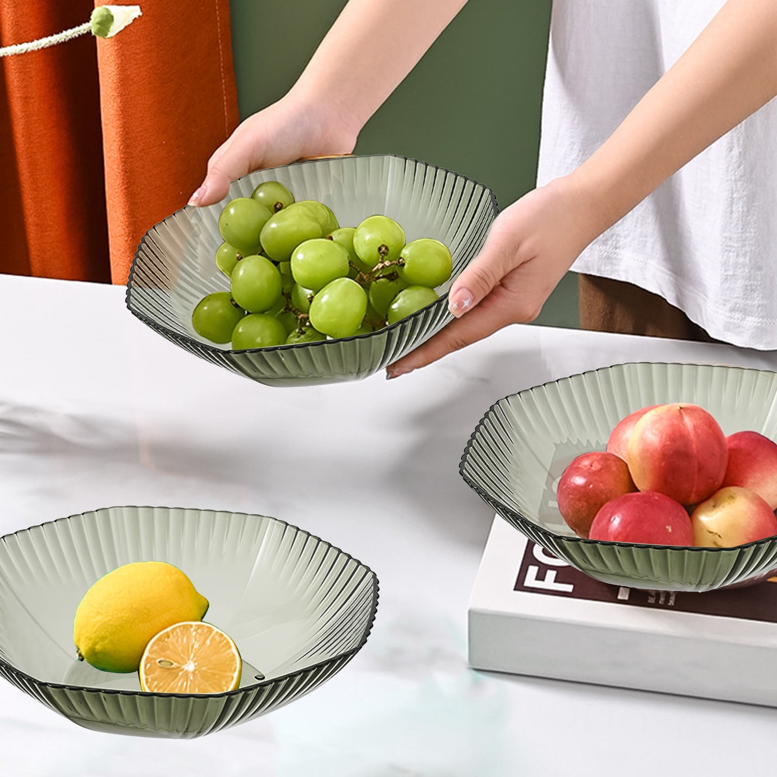 Byikun Versatile Fruit & Nut Tray – Hollowed Streaks for Quick Draining ...