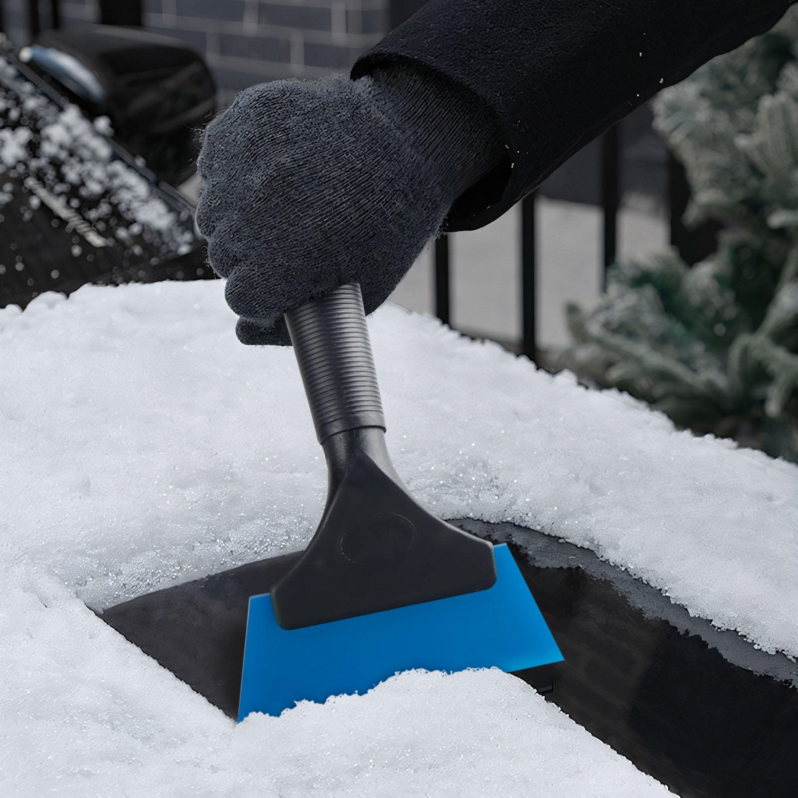 Byikun Winter Snow Shovel, Durable Car Ice Scraper, Ergonomic Snowbrush ...