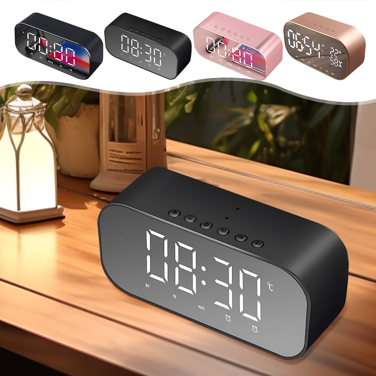 Byikun Wireless Bluetooth Subwoofer Alarm Clock Speaker - Multiple ...