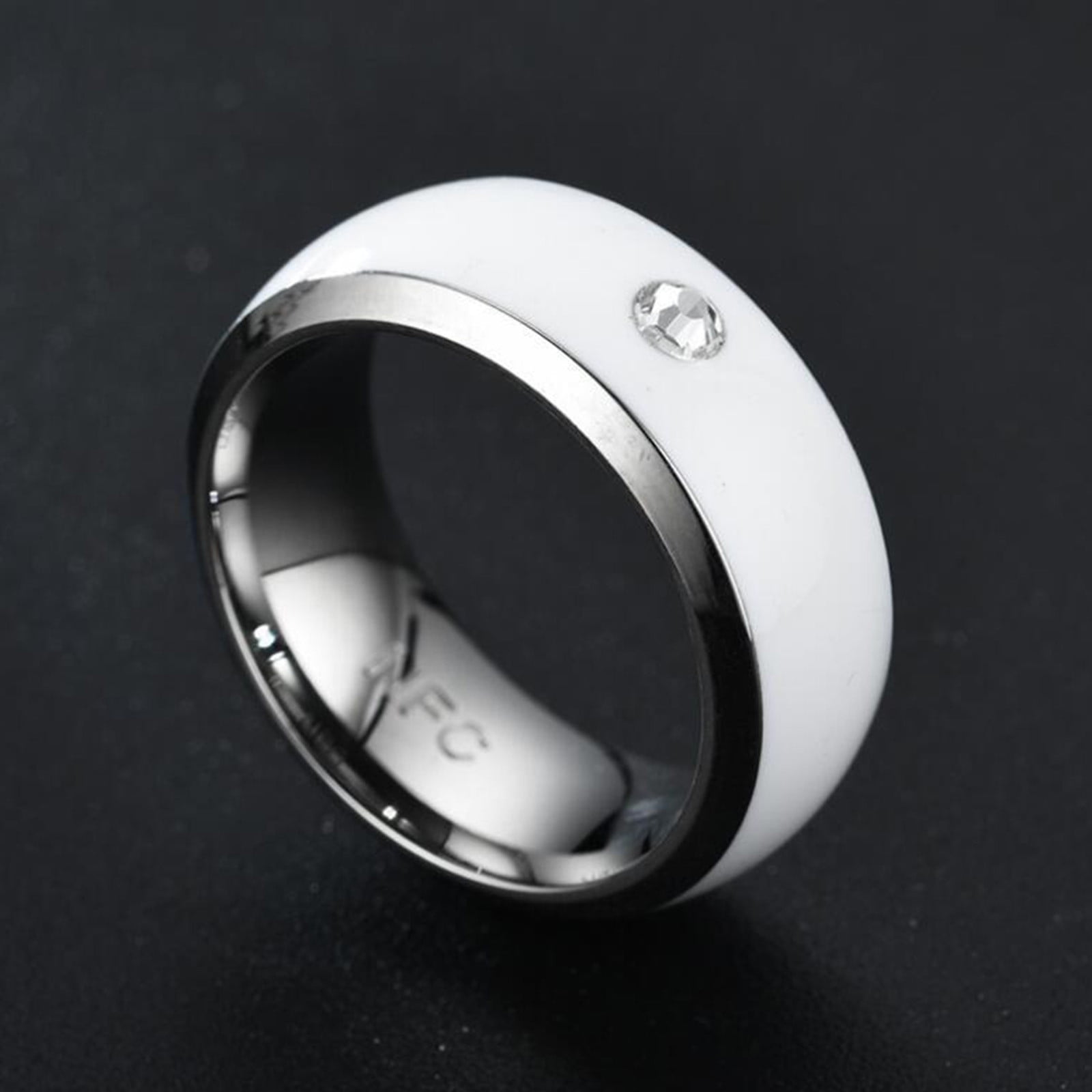 Byikun Women Ring Nfc Mobile Phone Smart Ring Stainless Steel Ring ...