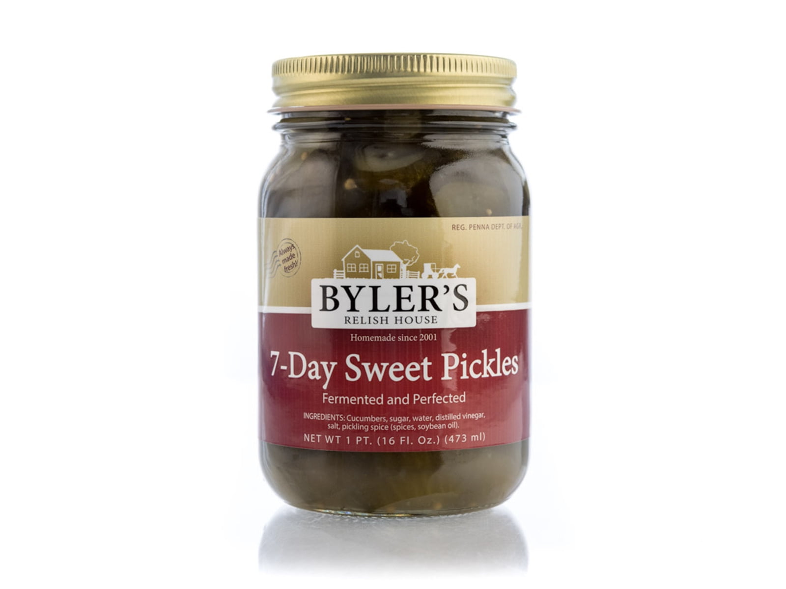 Byler's Relish House Seven Day Sweet Pickles, 2-Pack 16 fl. oz. Jars ...