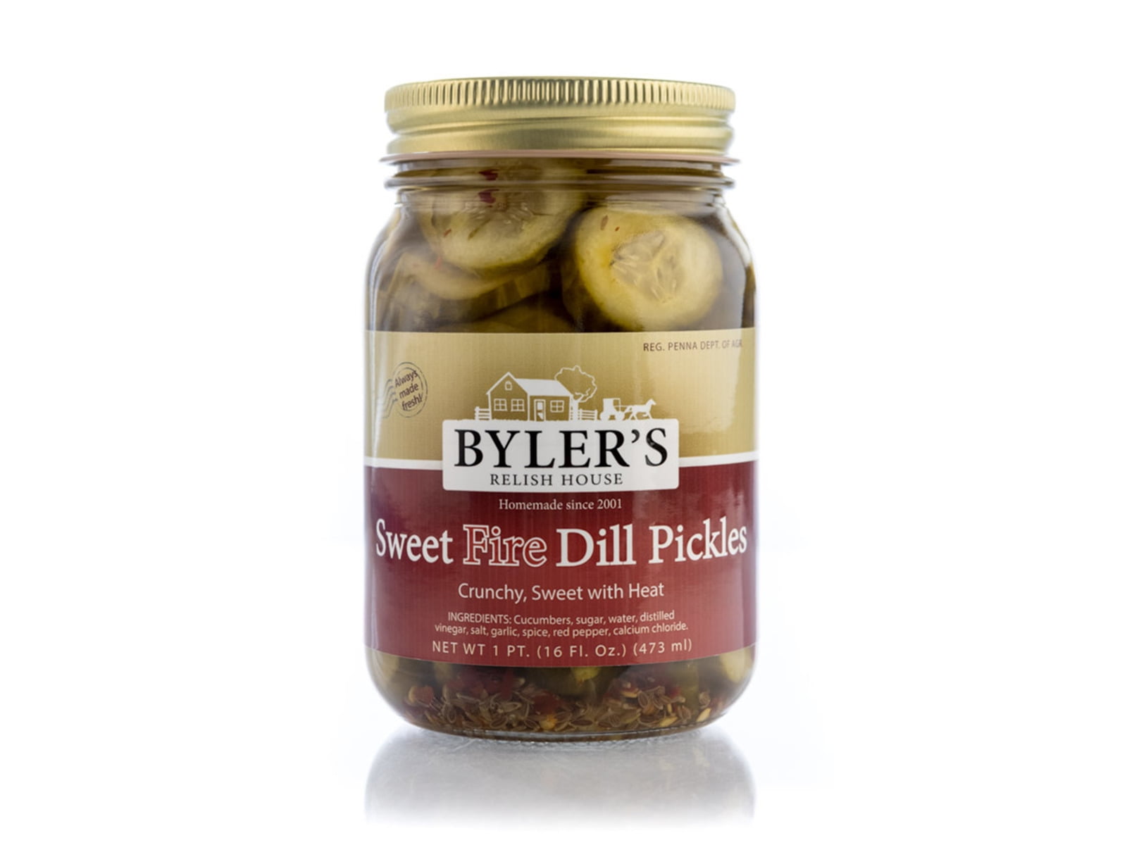 Byler's Relish House Sweet Fire Dill Pickles, 2-Pack 16 fl. oz. Jars ...