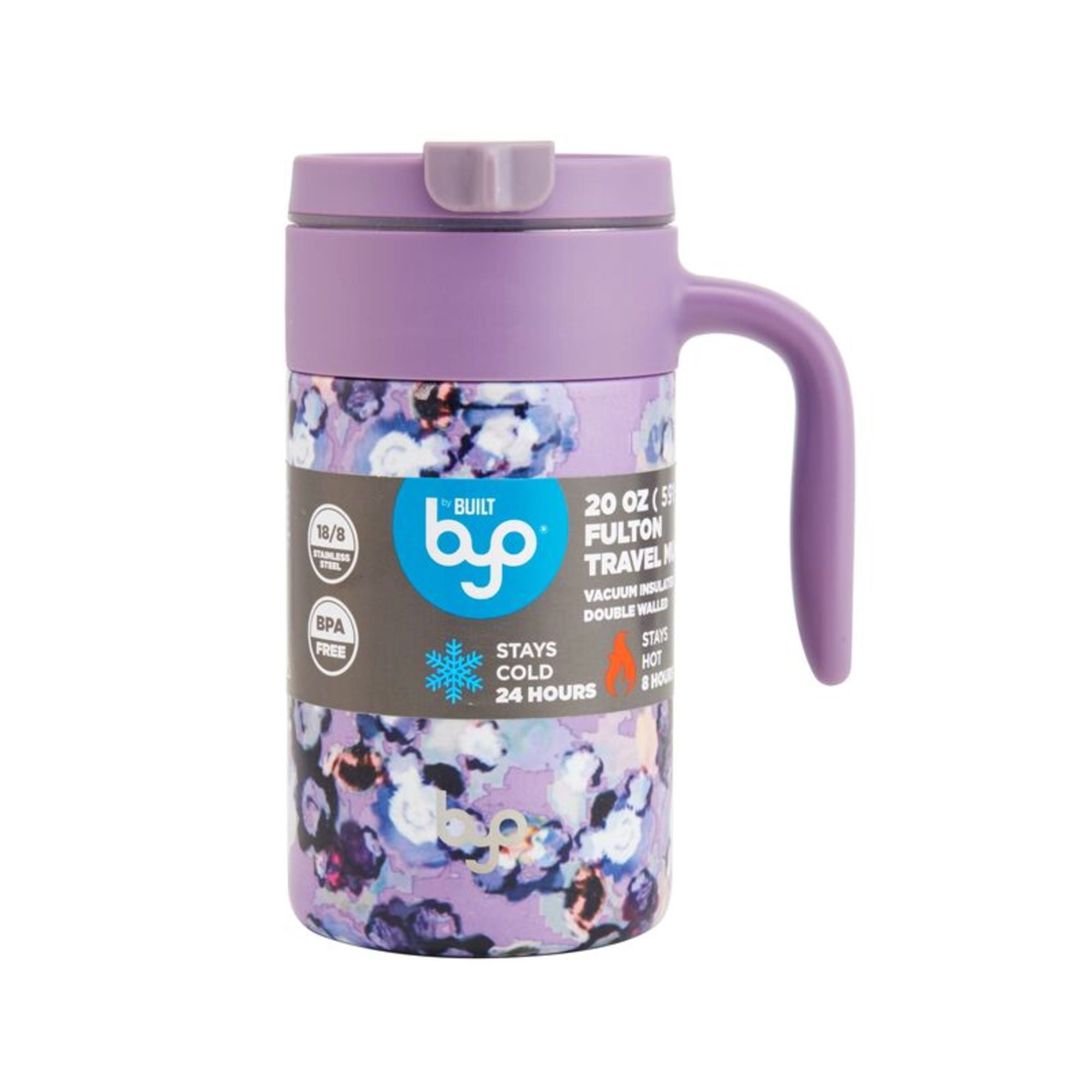 Byo 20 Oz Insulated Travel Mug - Stainless Steel Desk Mug with Handle ...