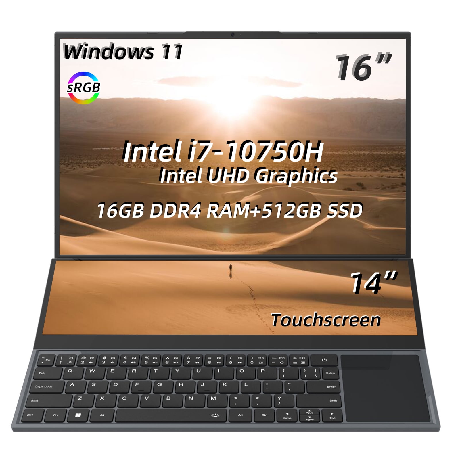 Byone 16 inch Intel Core I7 laptop with 6-core processor 16GB RAM 512GB ...