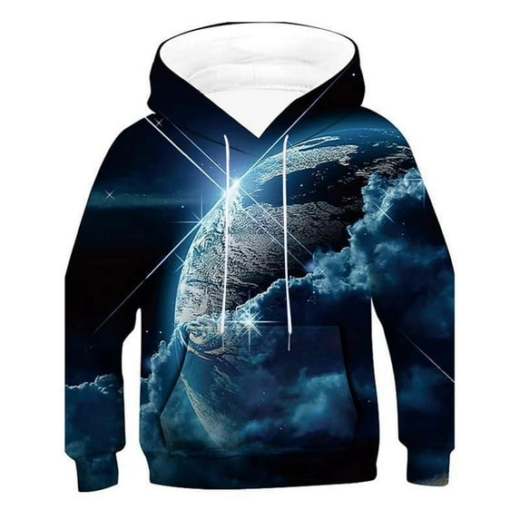 Byoo 3D Optical Illusion Printed Toddler Boy Hoodie Kangaroo Pocket ...