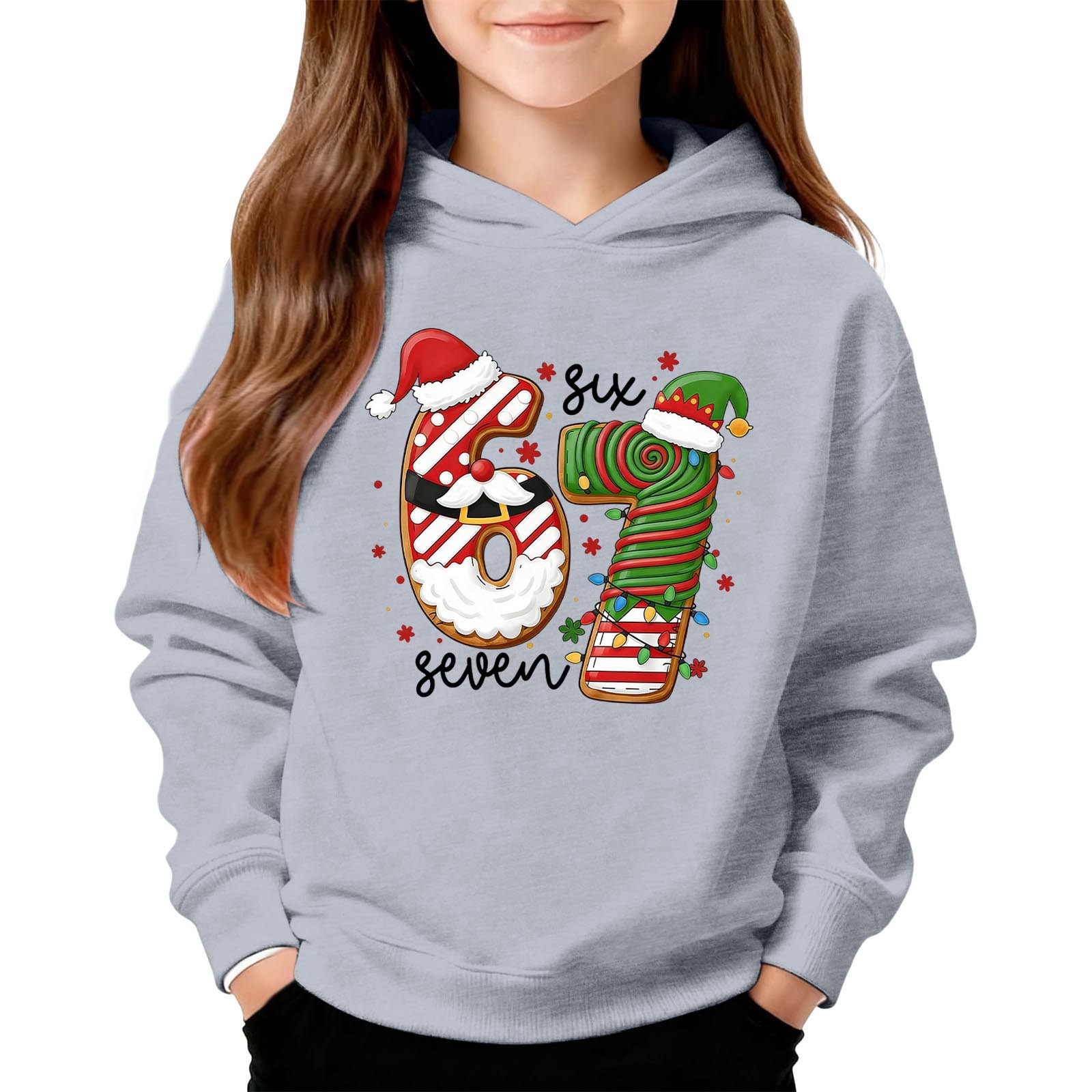 Byoo 67 Number Graphic Hoodie for Toddler Girl Comfy Soft Long-Sleeved ...