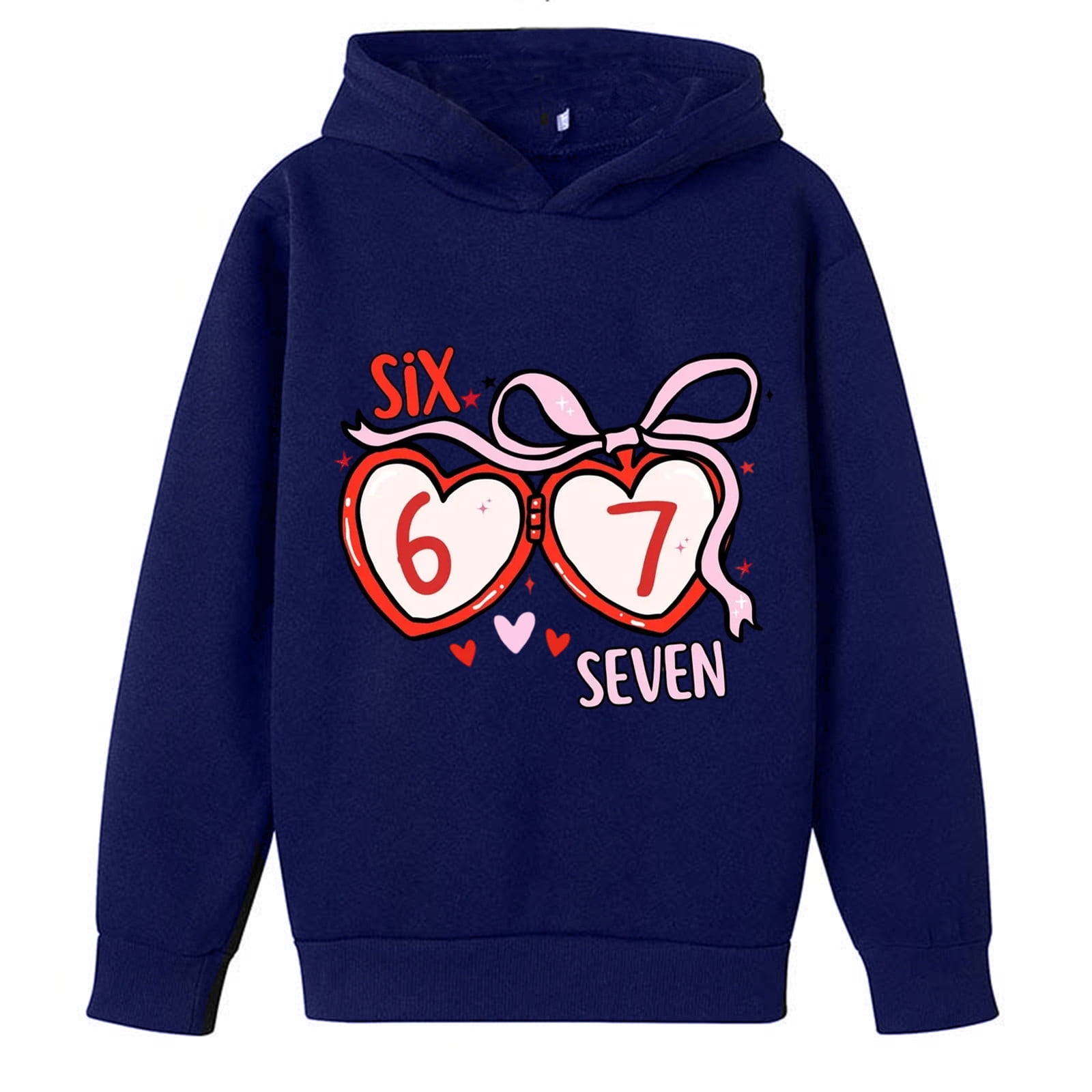 Byoo 67 Number Graphic Little Girl Hoodie Soft Full-Sleeved Pullover ...
