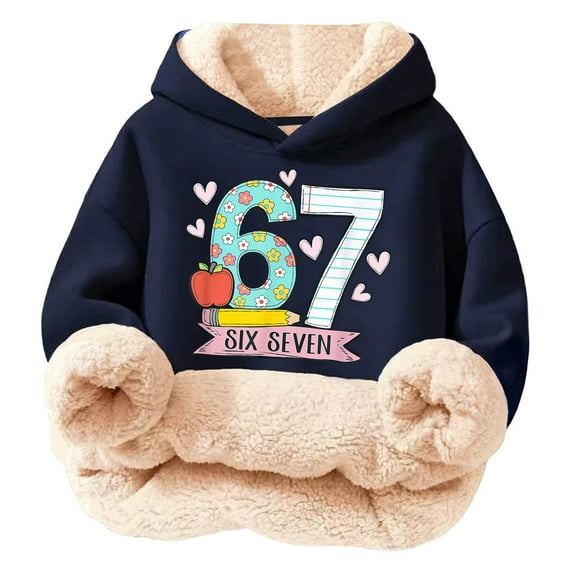 Byoo 67 Number Graphic Toddler Boy Hoodie Lined Warm Soft Full-Sleeve ...